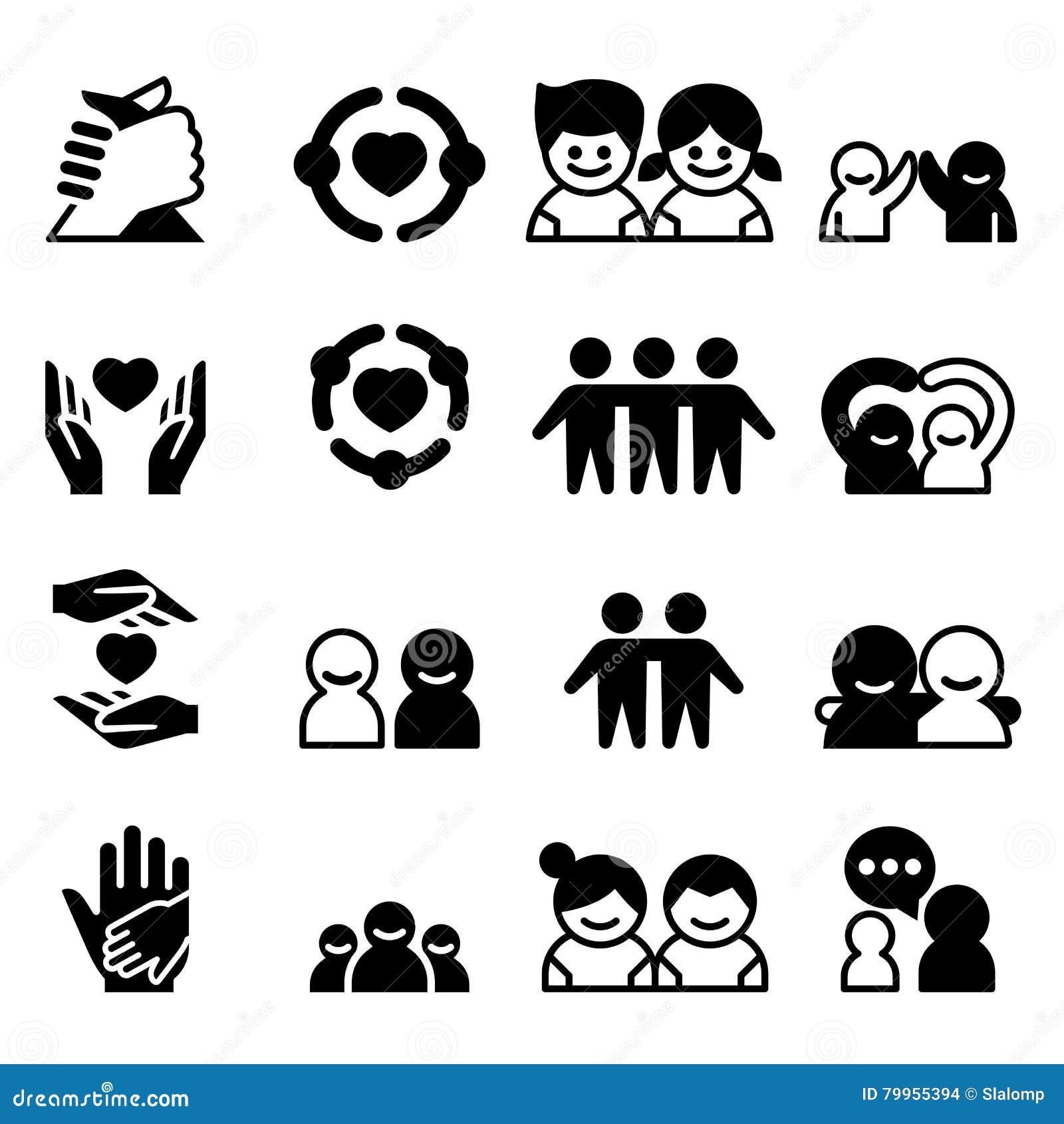 Ícones Da Amizade & Do Amigo Ilustração do Vetor - Ilustração de equipe ...