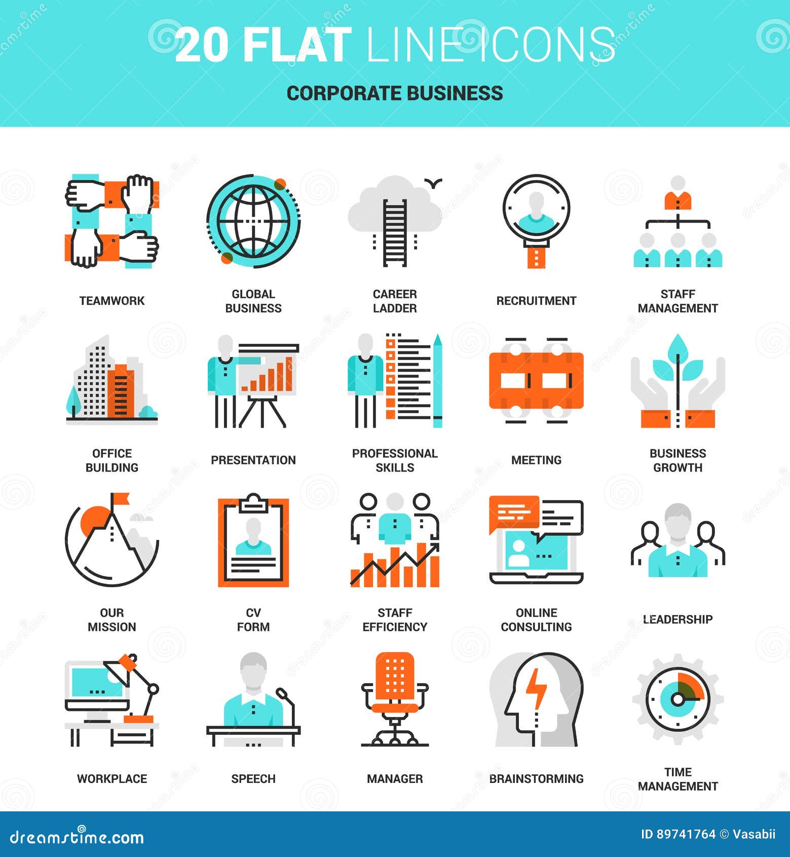 Ícones da empresa ilustração do vetor. Ilustração de empregado - 89741764