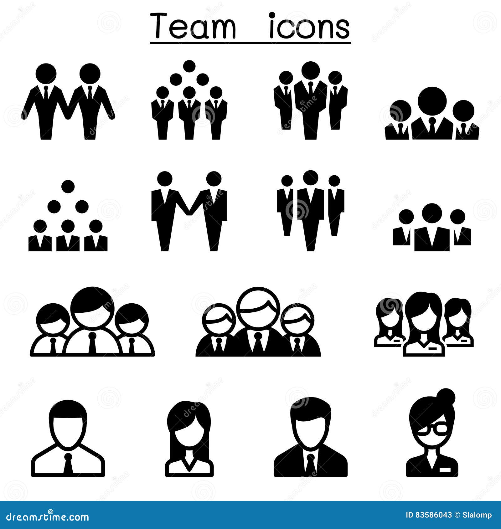 Ícones da equipe ilustração do vetor. Ilustração de sinal - 83586043