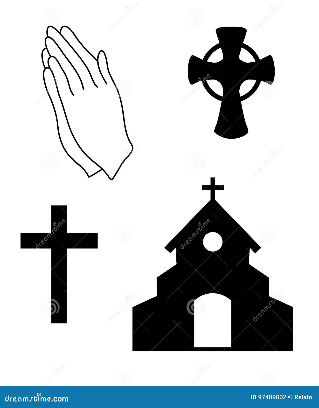 Ícones da fé do vetor ilustração do vetor. Ilustração de cristianismo ...