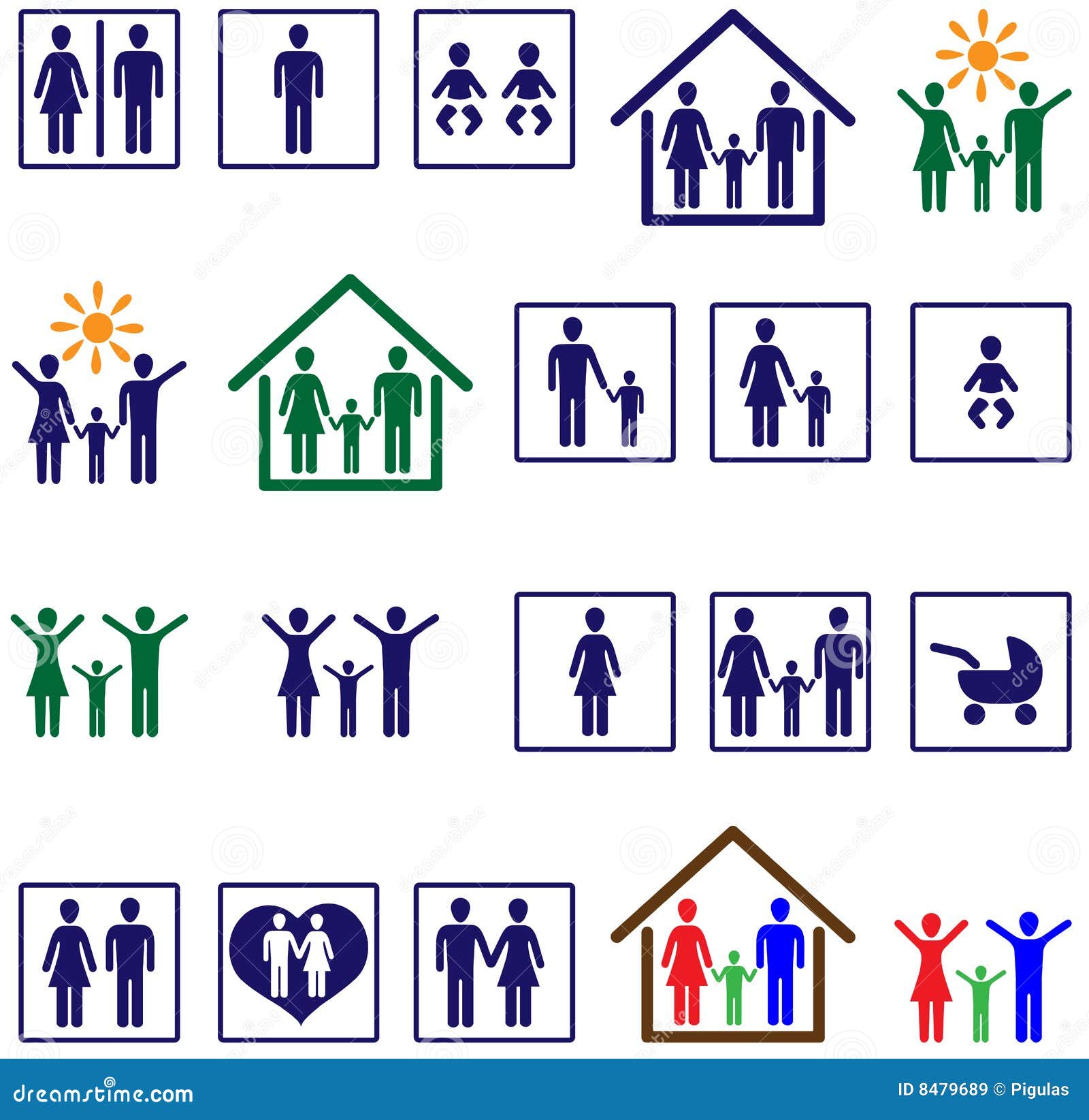 Ícones da família ilustração do vetor. Ilustração de amar - 8479689