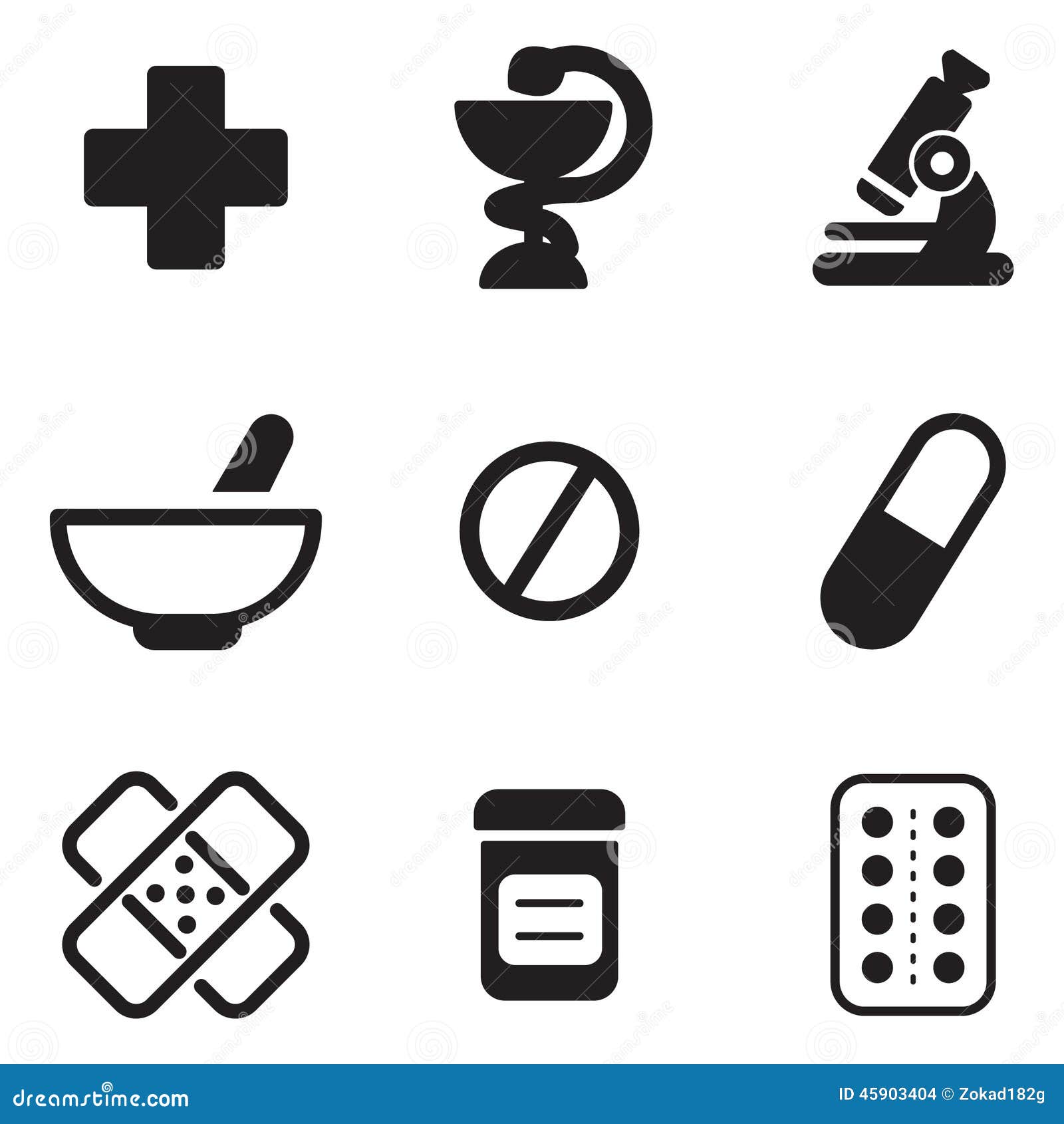Ícones da farmácia ilustração do vetor. Ilustração de conceito - 45903404