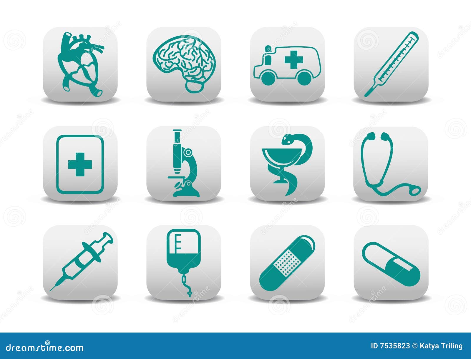 Ícones da medicina ilustração do vetor. Ilustração de forma - 7535823