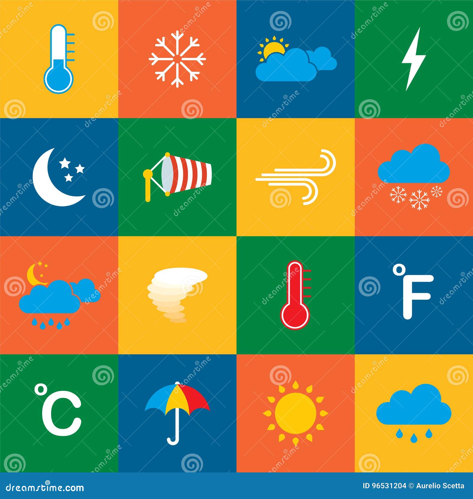 Ícones Da Meteorologia, Do Tempo E Do Clima Ilustração do Vetor ...