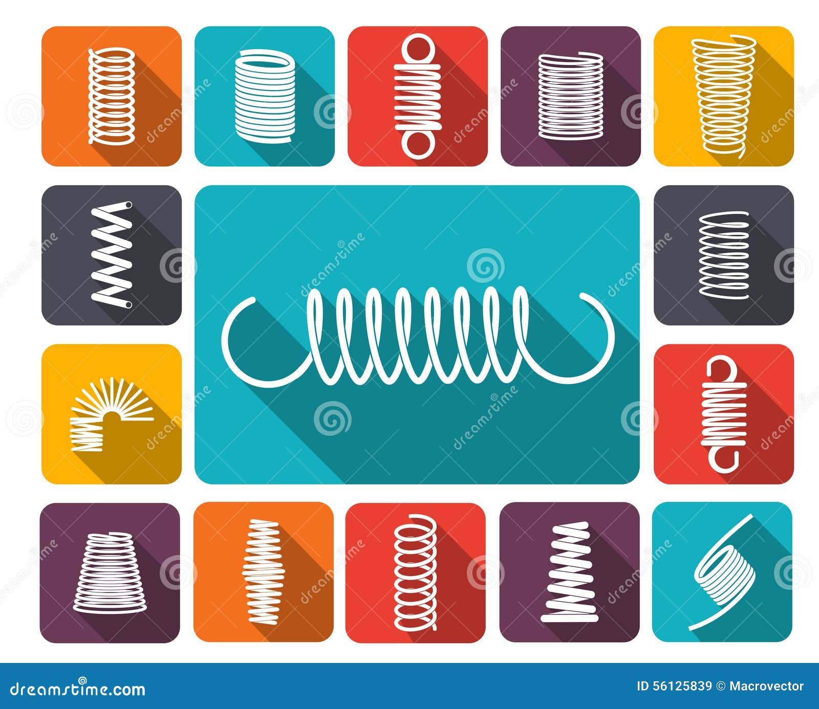 Ícones da mola coloridos ilustração do vetor. Ilustração de colorido ...