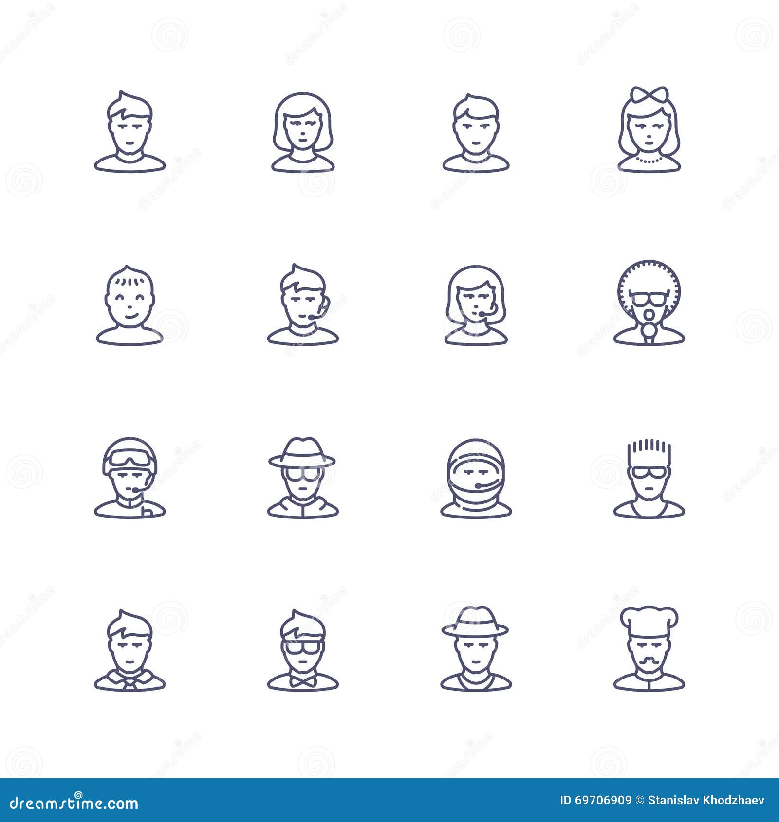 Ícones Da Personalidade E Da Profissão Dos Povos Ilustração Stock ...