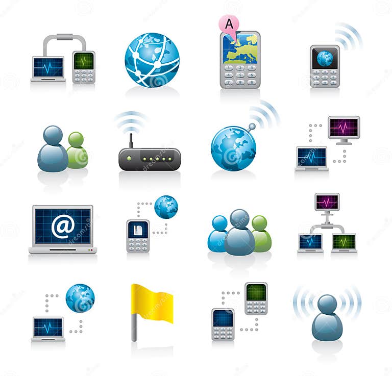 Ícones Da Rede Ou Do Internet Imagem de Stock Editorial - Ilustração de ...
