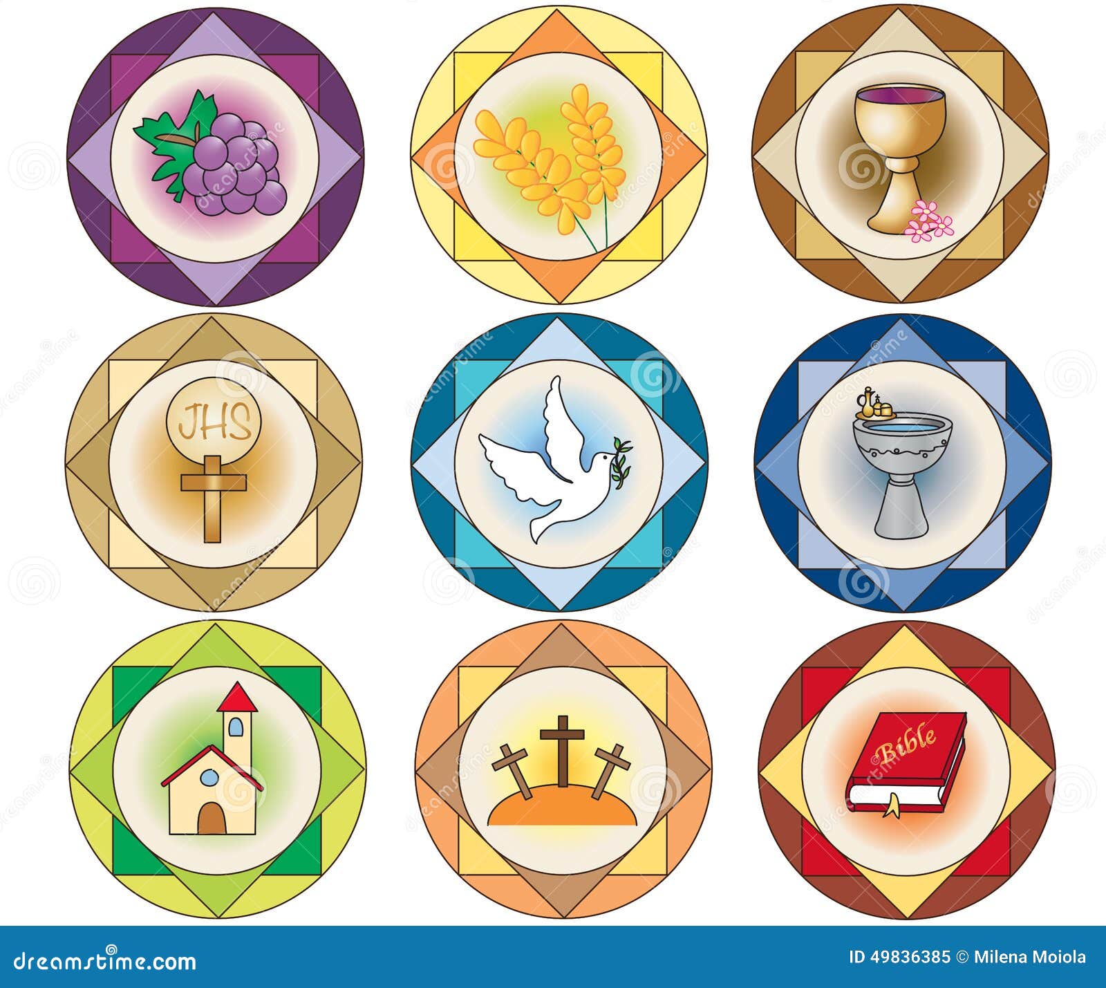 Ícones da religião ilustração stock. Ilustração de eucarista - 49836385
