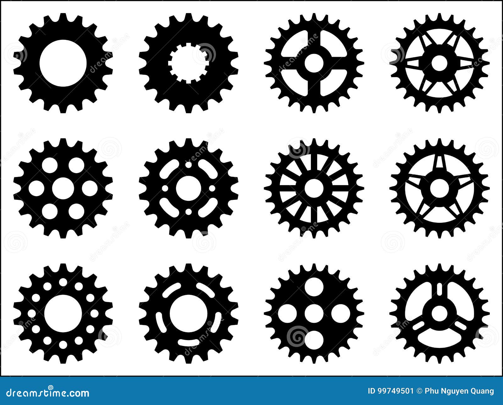 Ícones Da Roda De Roda Dentada Ilustração do Vetor - Ilustração de ...