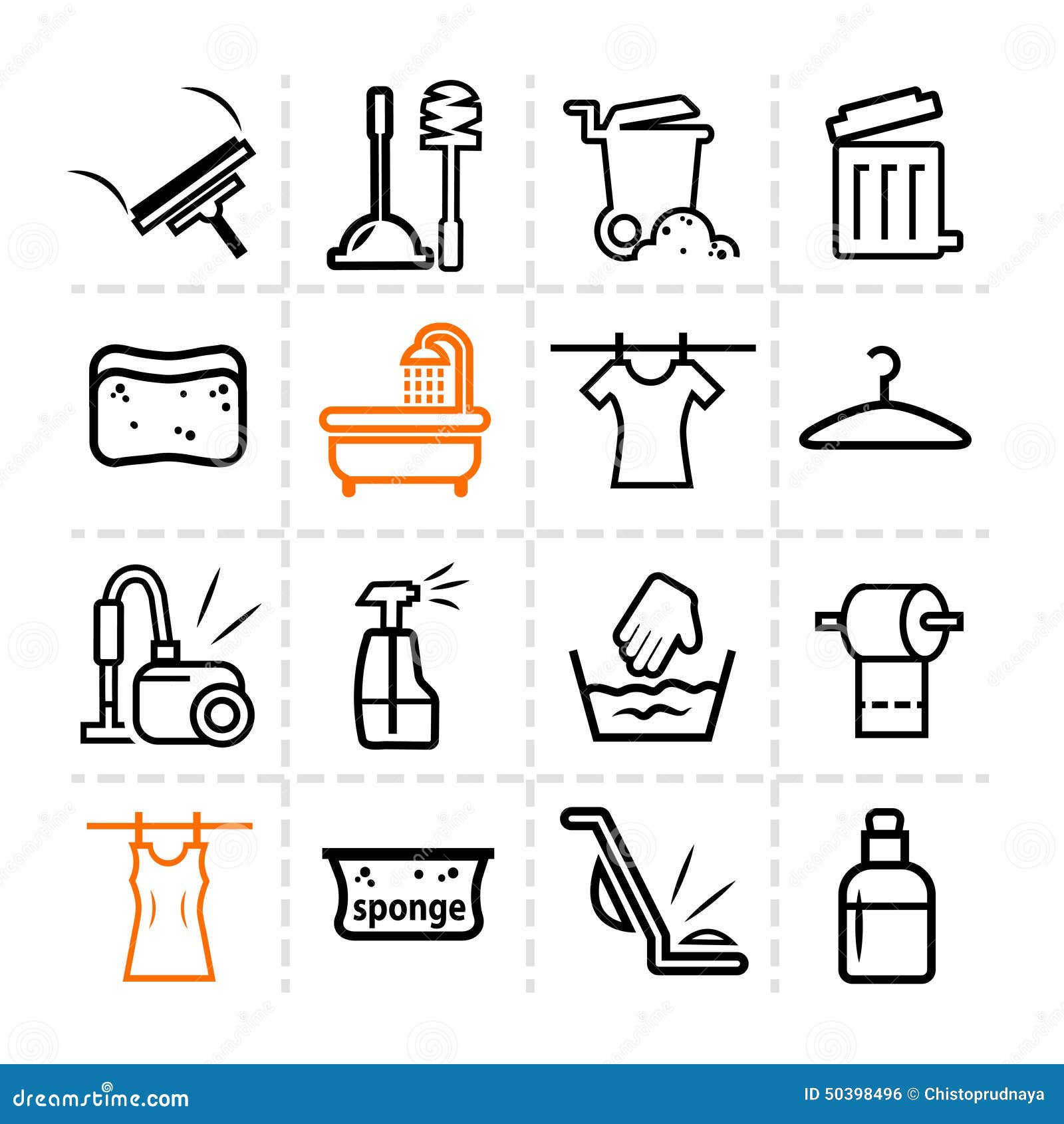 Ícones de lavagem ilustração do vetor. Ilustração de sinal - 50398496