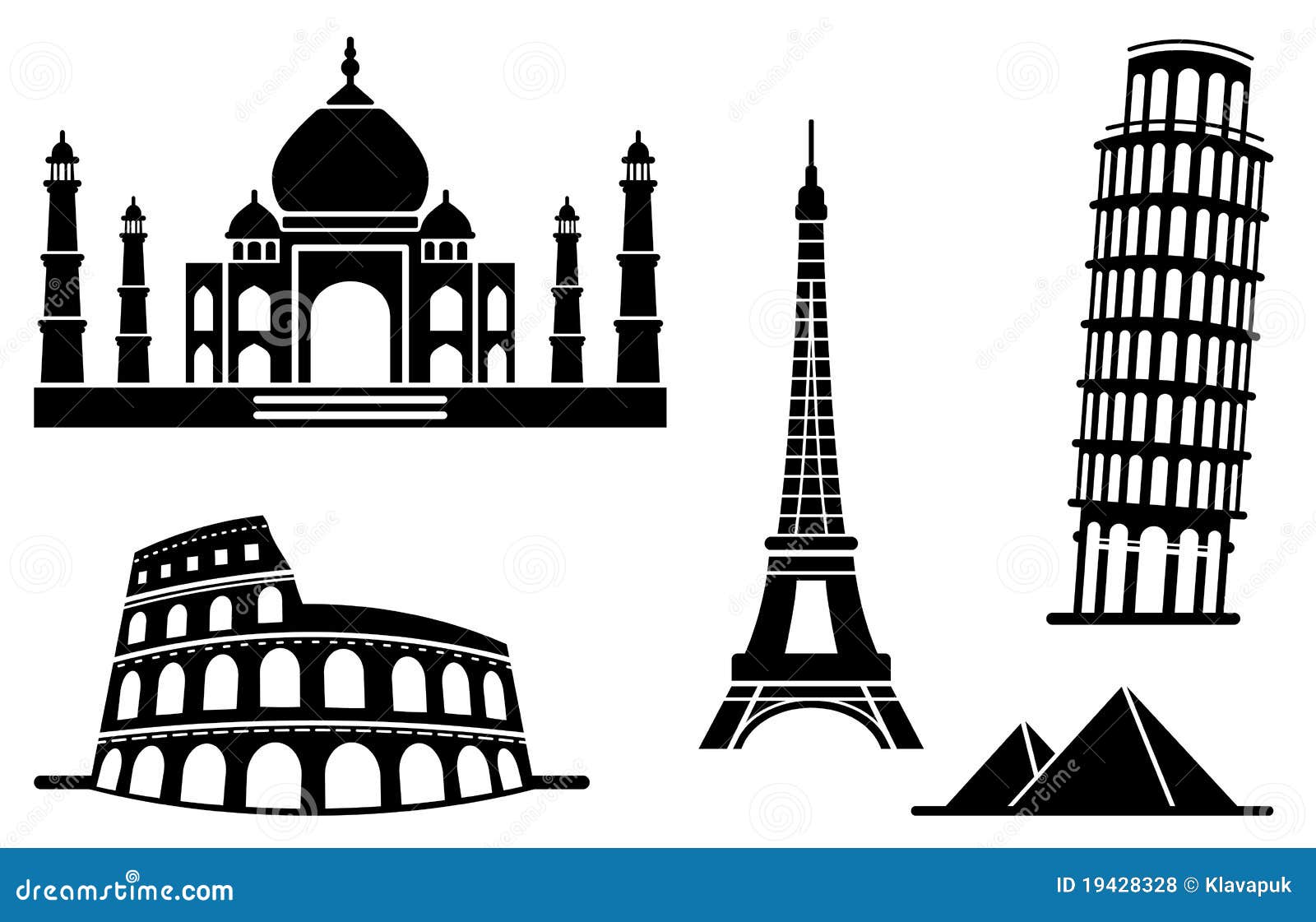 Ícones De Monumentos Arquitectónicos Ilustração do Vetor - Ilustração ...