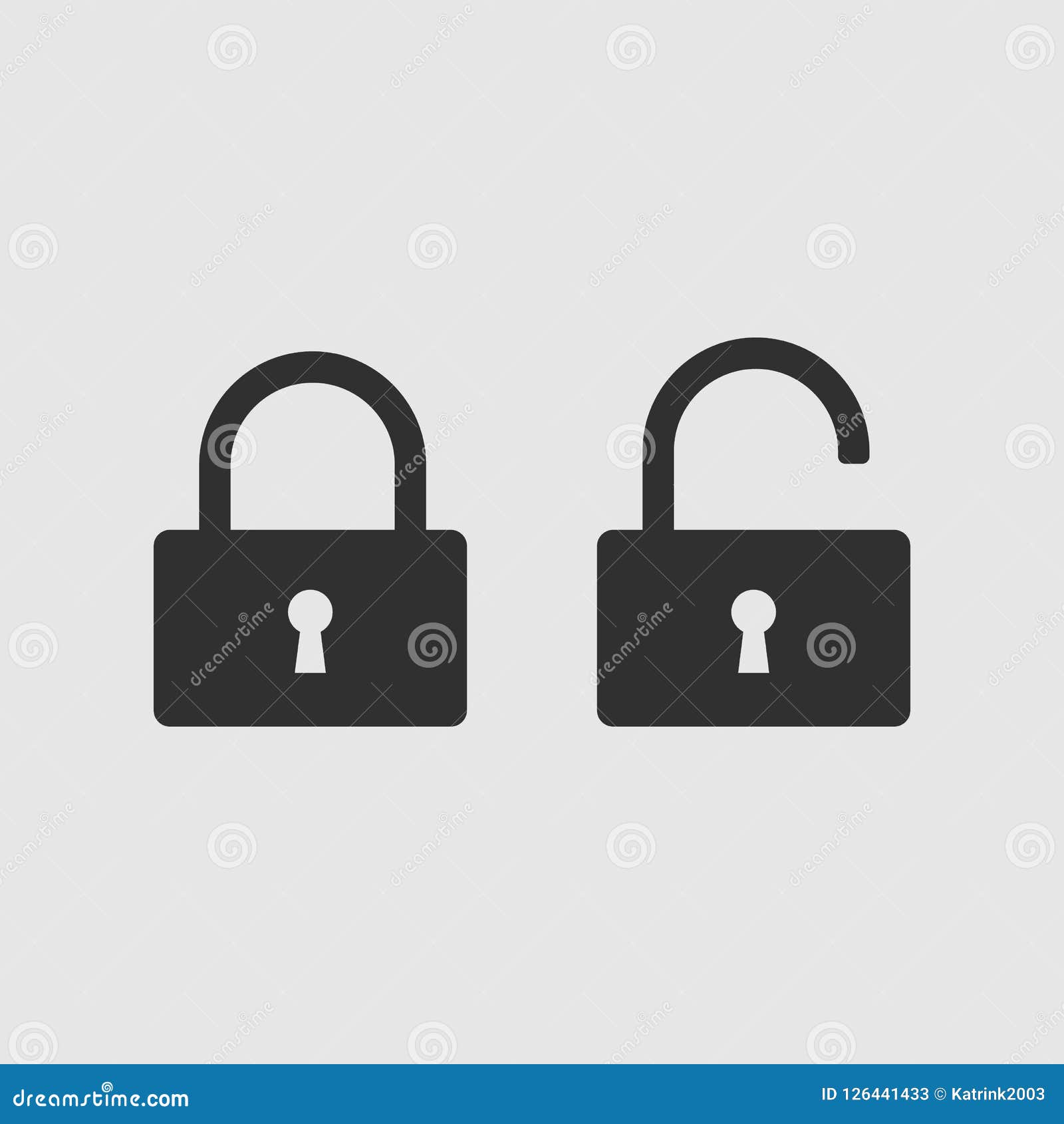 Ícones De Um Cadeado Aberto E Fechado Ilustração do Vetor - Ilustração ...