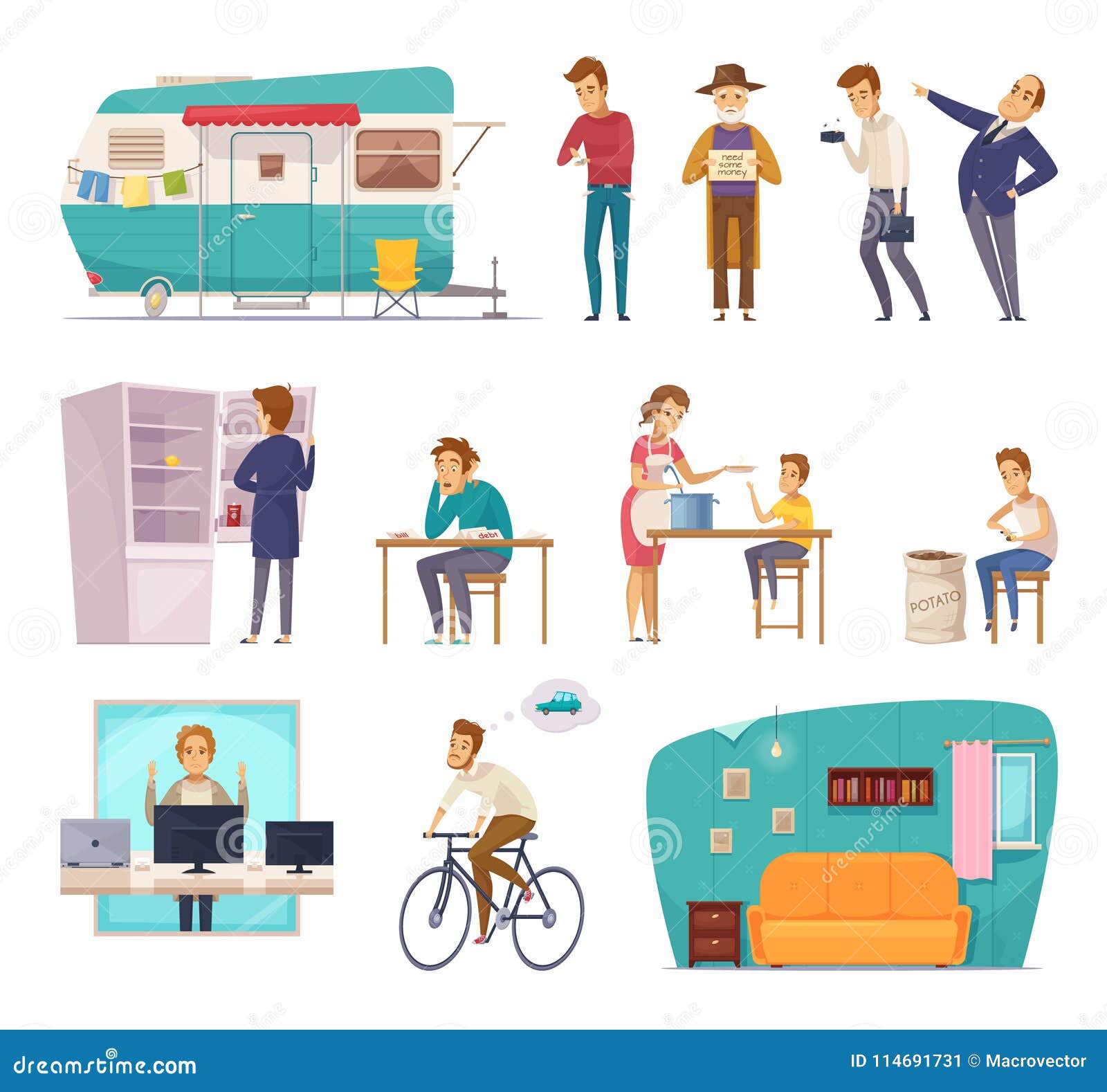 Ícones Decorativos Das Classes Sociais Dos Povos Ilustração do Vetor ...