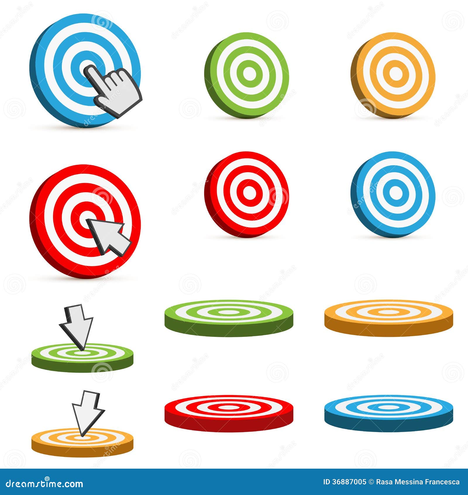 Ícones do alvo ilustração do vetor. Ilustração de jogo - 36887005