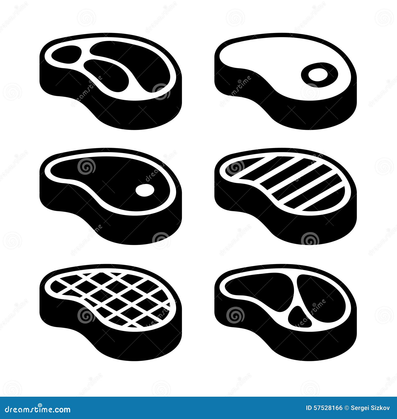 Ícones Do Bife Ajustados Vetor Ilustração do Vetor - Ilustração de ...