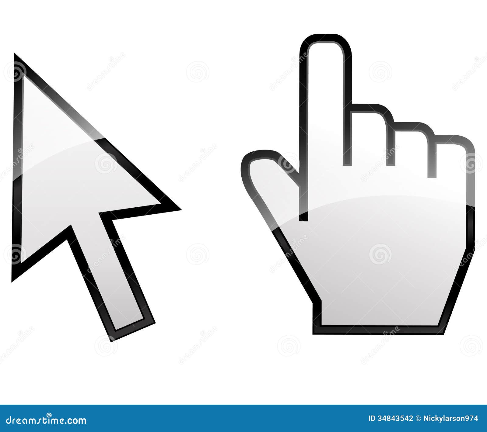 Ícones do clique ilustração do vetor. Ilustração de elemento - 34843542