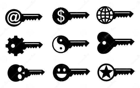 Ícones do conceito chave ilustração do vetor. Ilustração de isolado ...