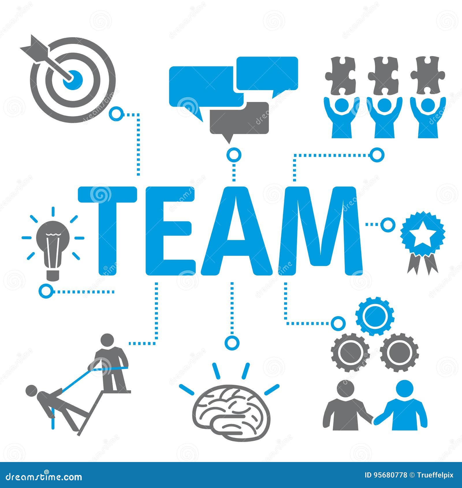 Ícones Do Conceot Dos Trabalhos De Equipa Ilustração do Vetor ...