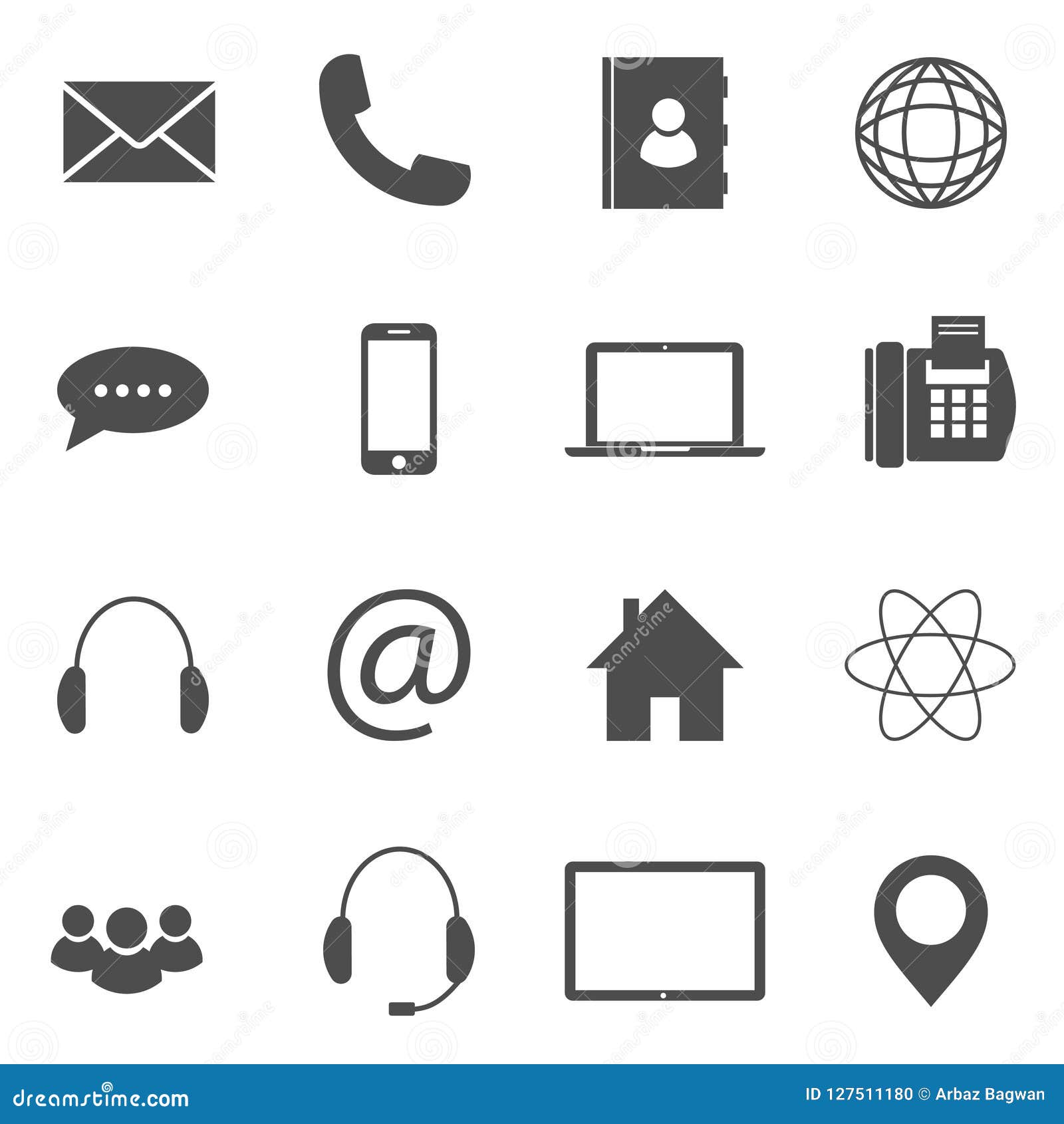 Ícones do contato ilustração do vetor. Ilustração de cliente - 127511180