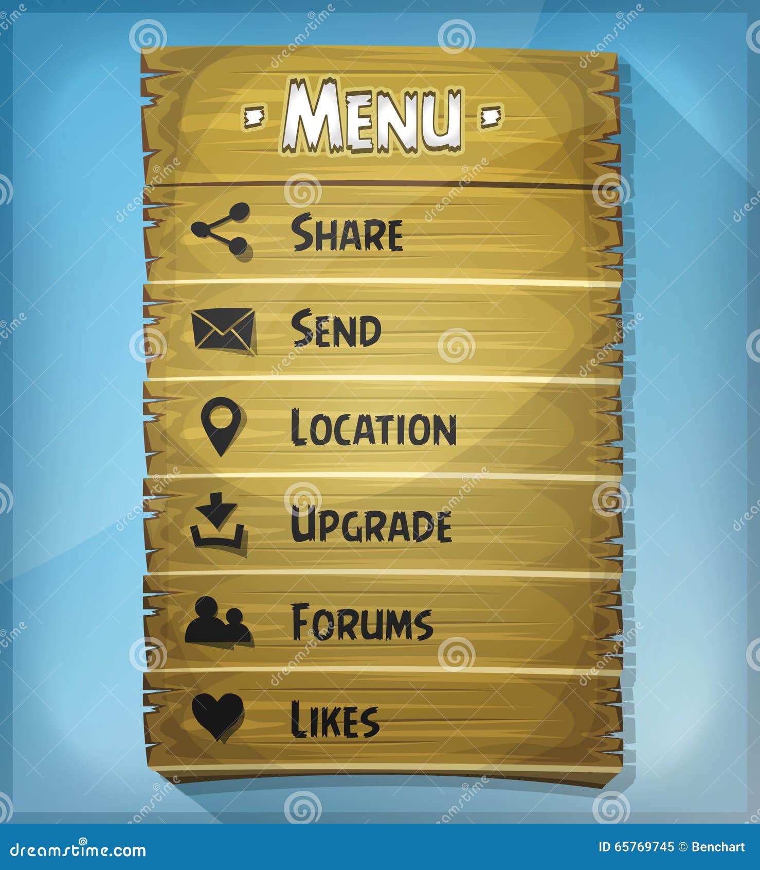 Ícones Do Elemento E Dos Dados De Ui No Painel De Madeira Ilustração do ...