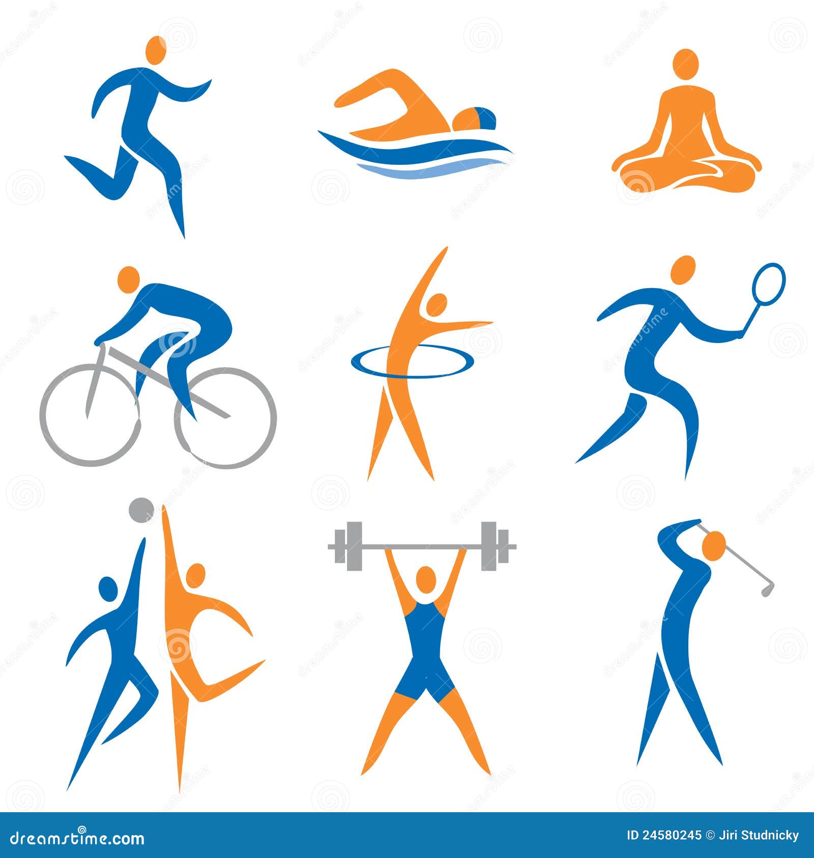 Ícones do esporte ilustração do vetor. Ilustração de vetor - 24580245