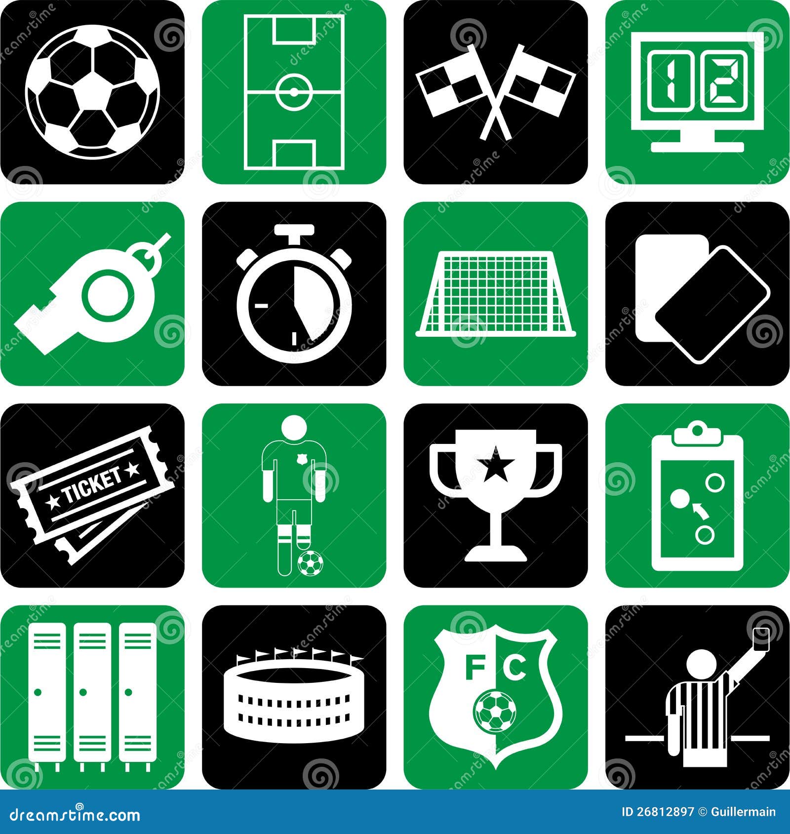 Ícones do futebol ilustração do vetor. Ilustração de rede - 26812897