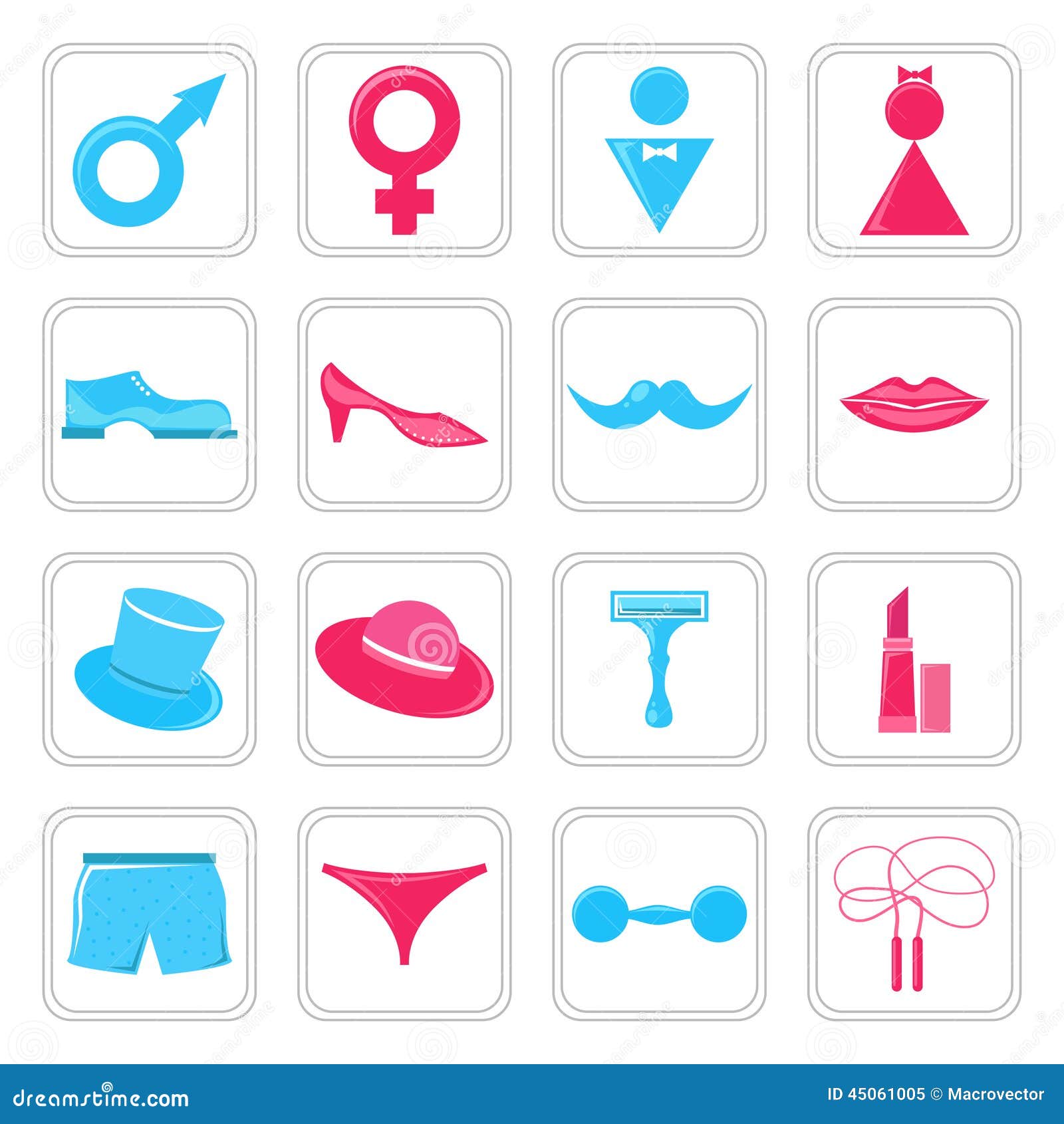 Ícones do gênero ajustados ilustração do vetor. Ilustração de pares ...