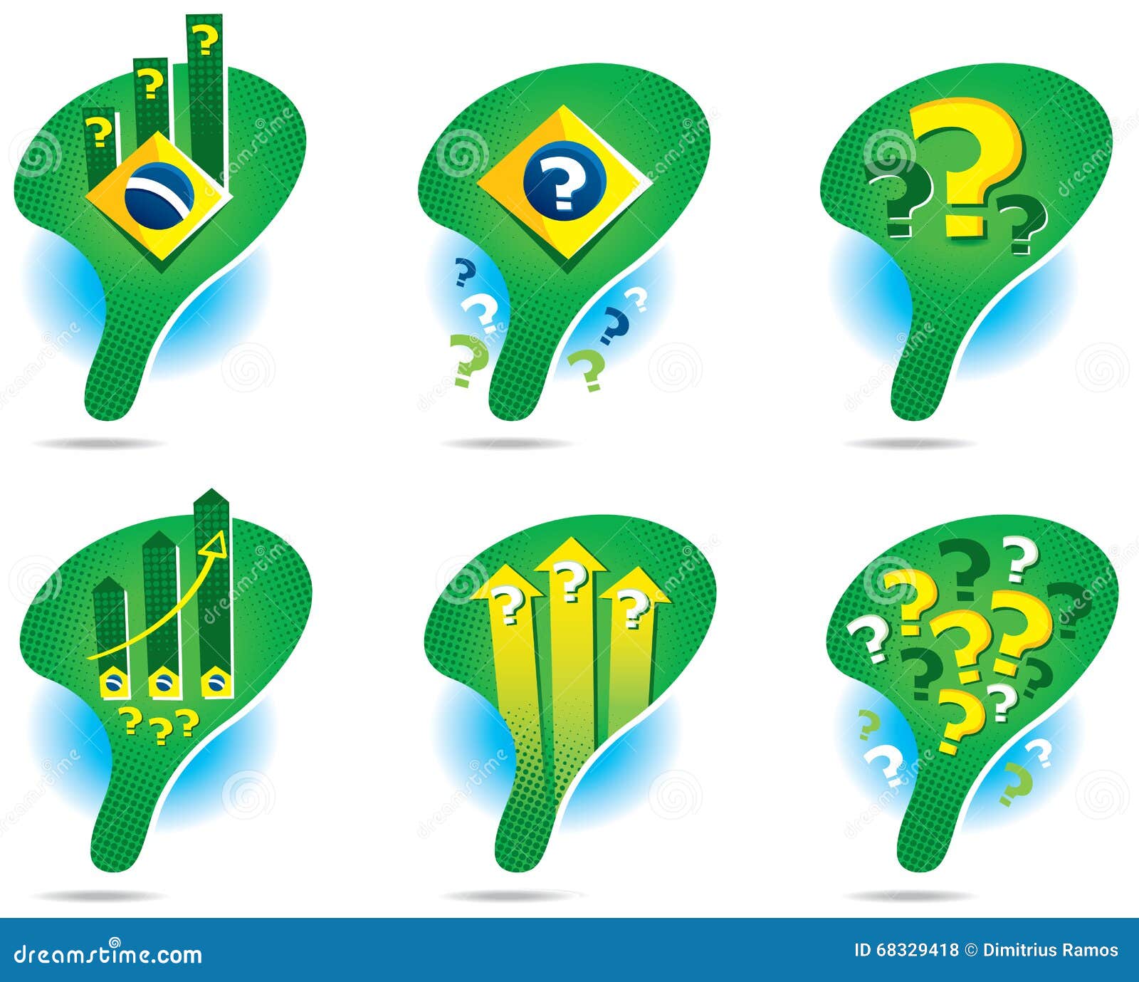 Ícones do mapa de Brasil ilustração do vetor. Ilustração de dilemas ...