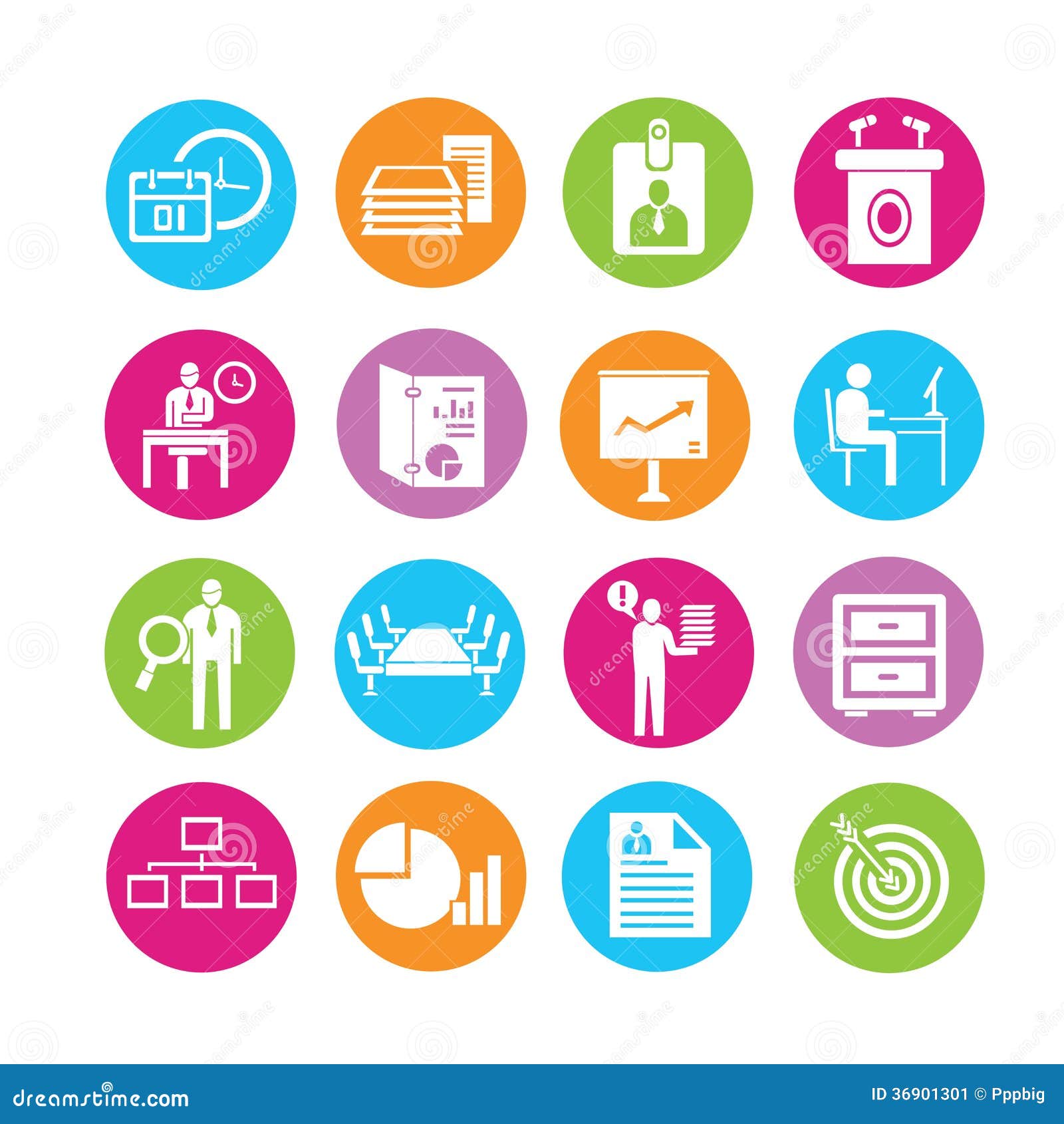 Ícones Do Negócio E Da Empresa Ilustração Stock - Ilustração de ...