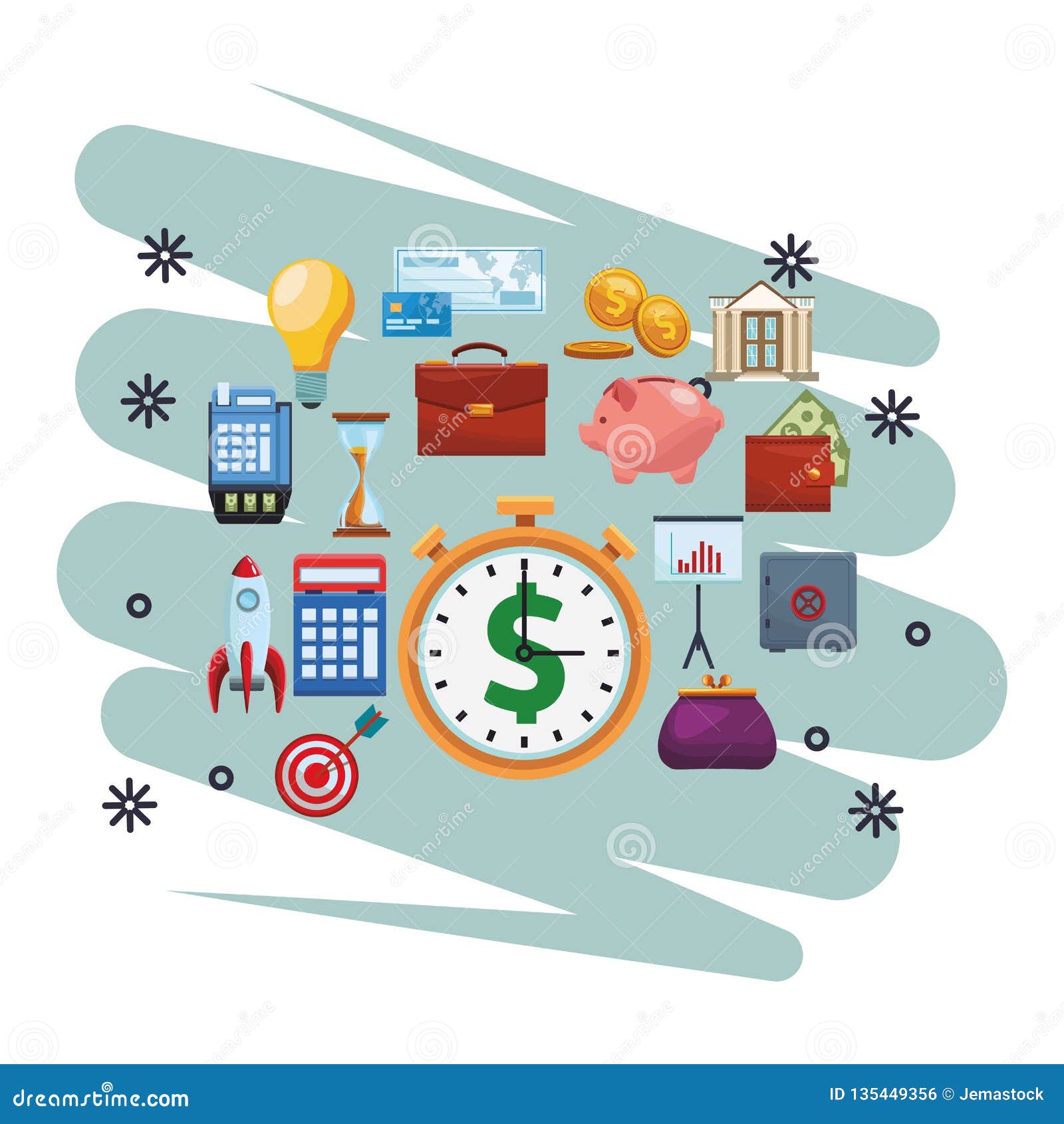 Ícones Do Símbolo Das Finanças Ilustração do Vetor - Ilustração de ...