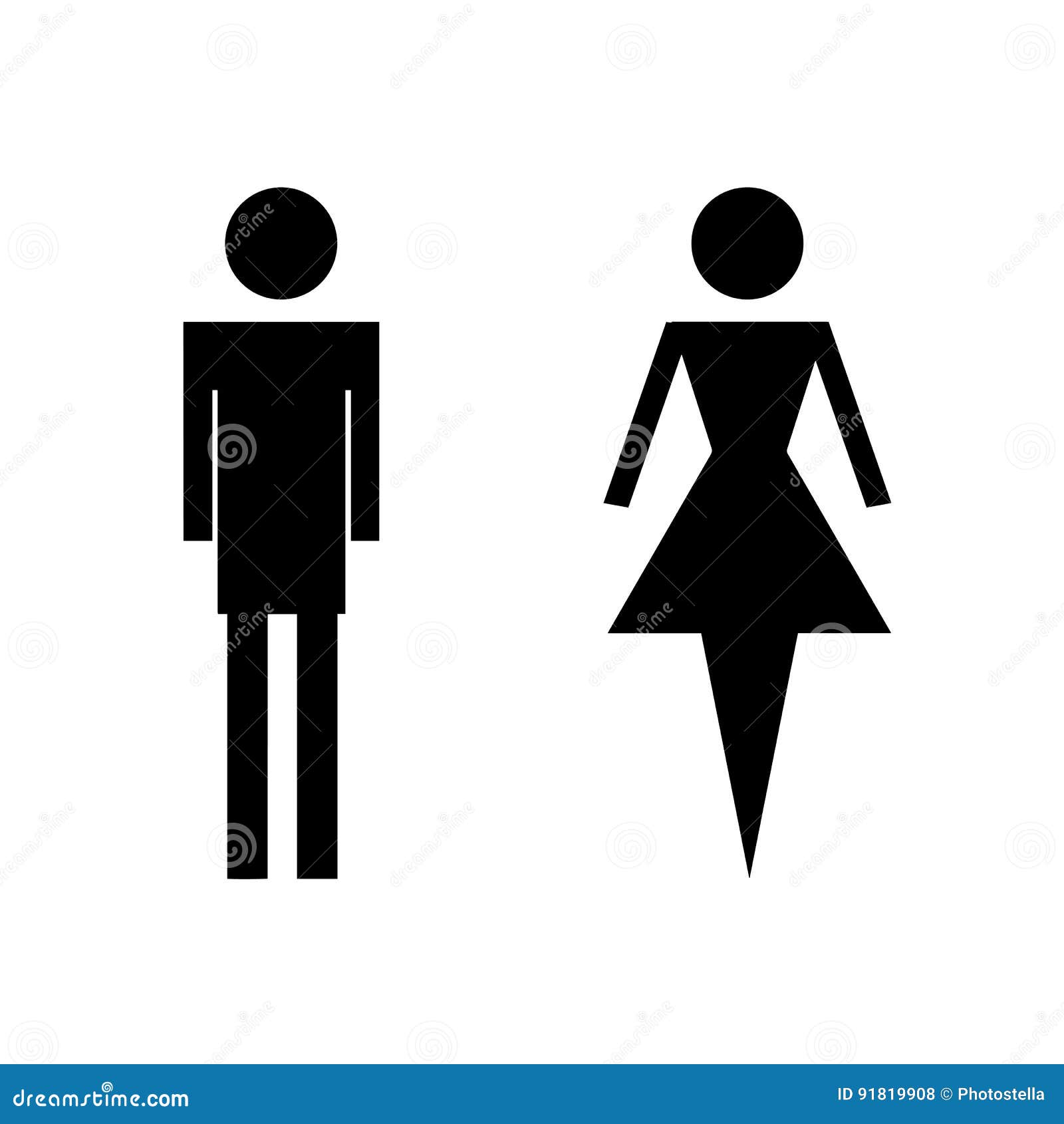 Ícones Do Toalete Do Wc - Vetor Do Homem E Da Mulher Ilustração do ...