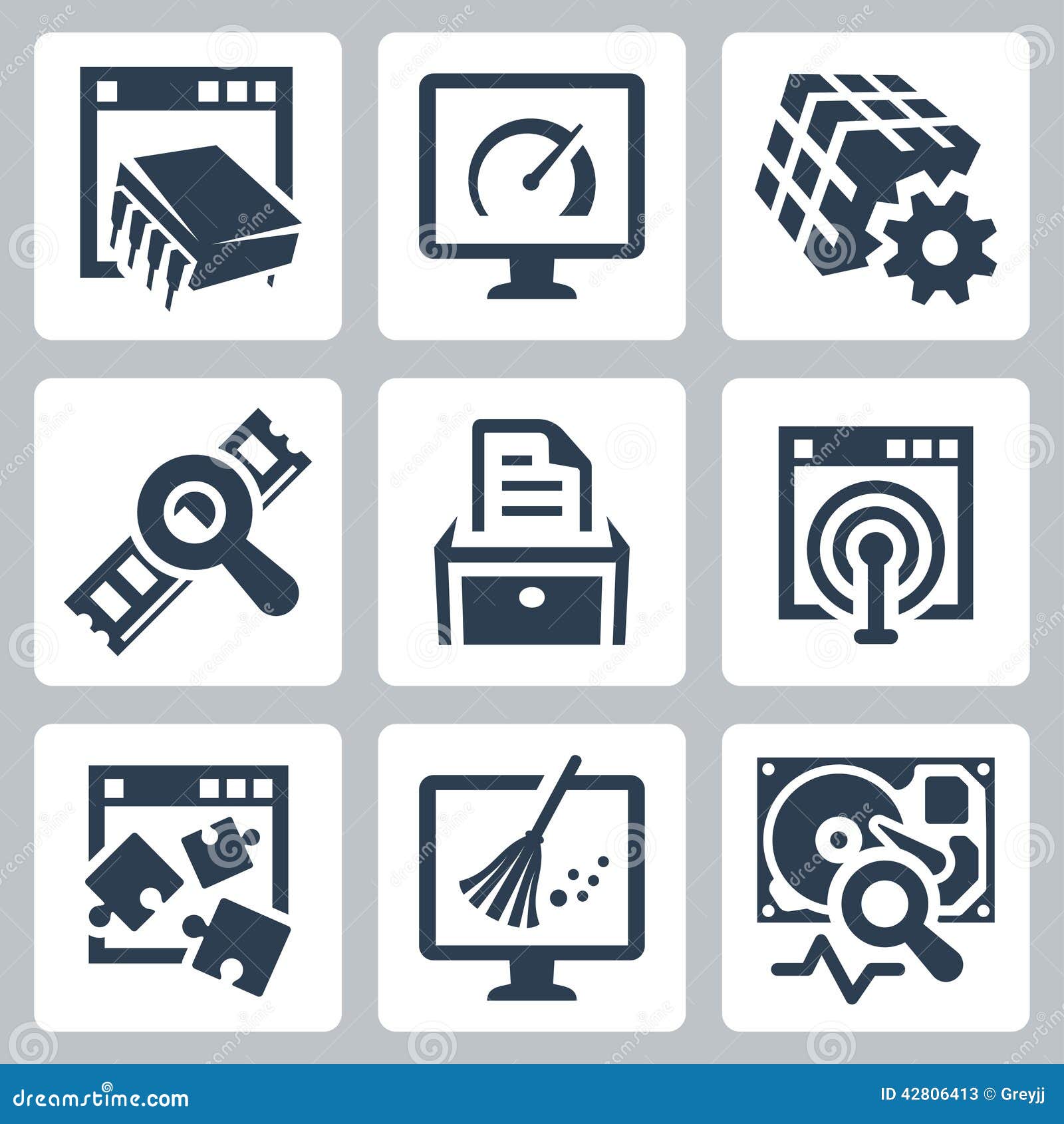 Ícones Do Vetor Do Software Utilitário Ilustração do Vetor - Ilustração ...