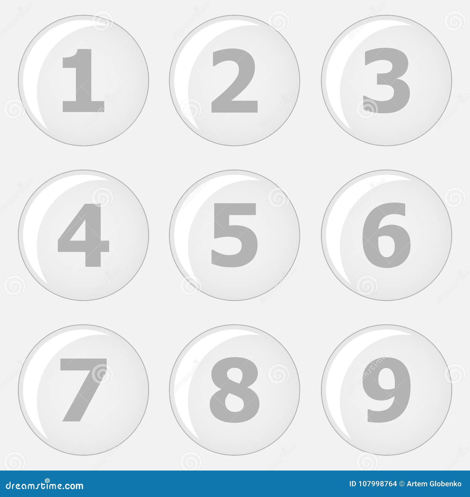 Ícones Do Vetor Dos Números No Estilo Branco Ilustração do Vetor ...