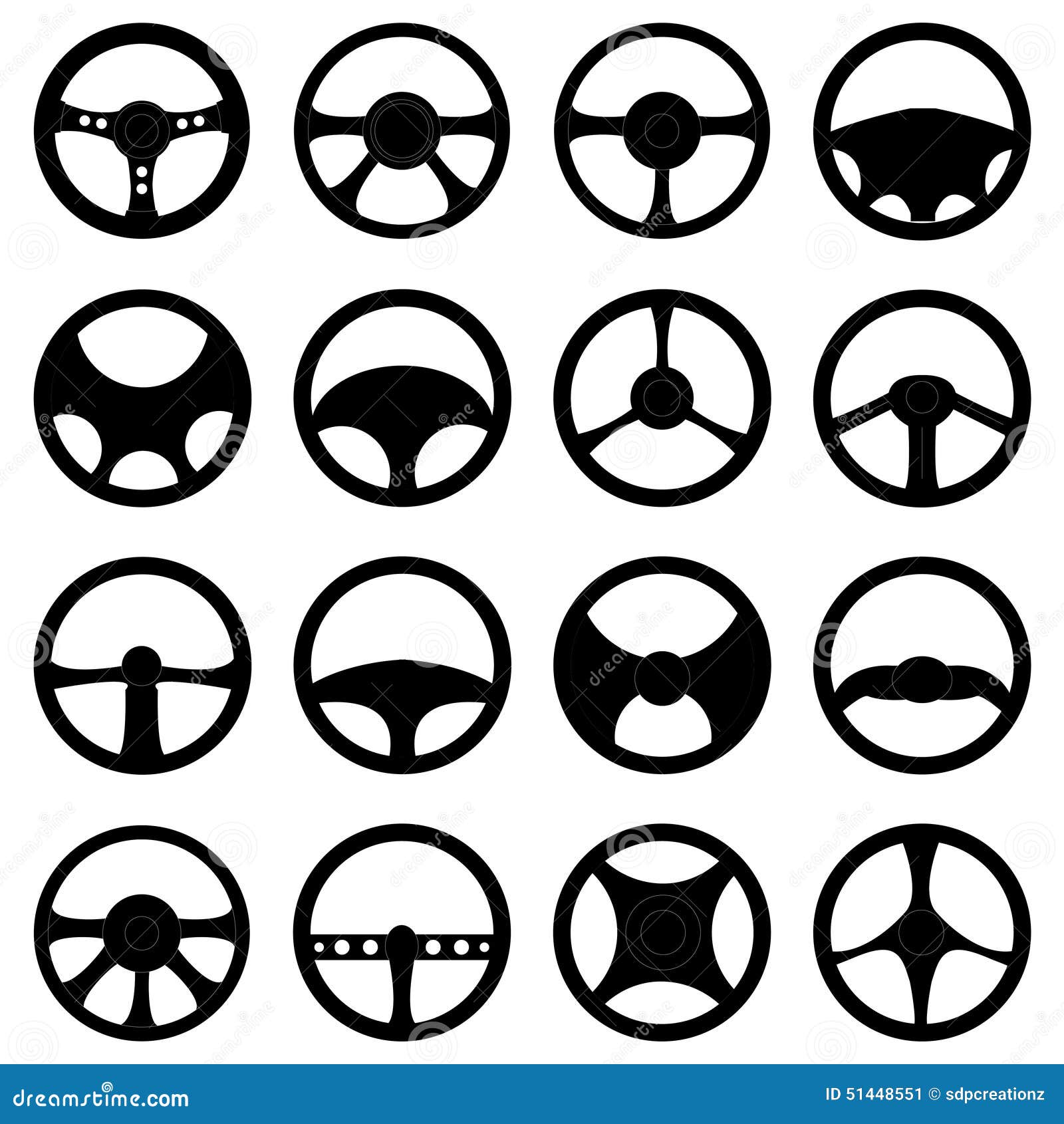 Ícones Do Volante Ajustados Ilustração do Vetor - Ilustração de estilo ...