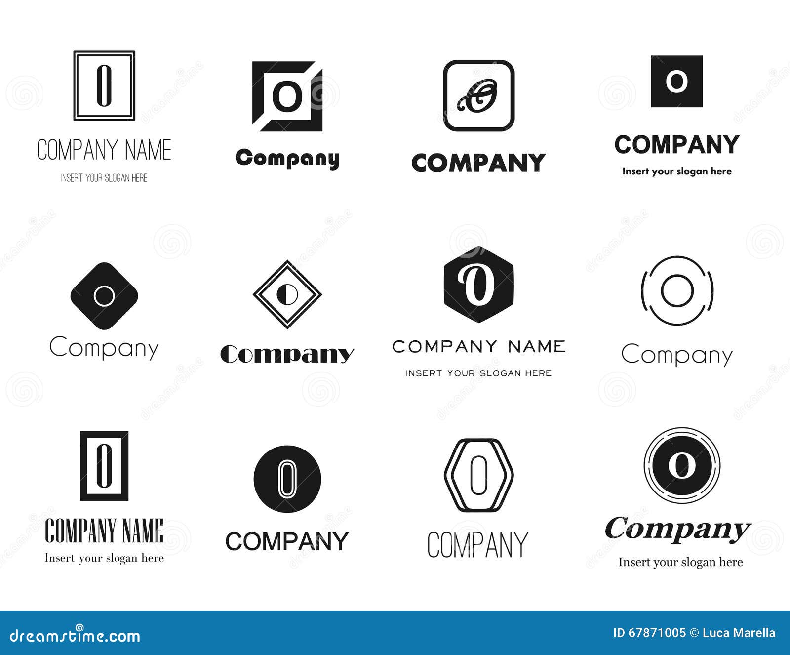 Ícones Dos Logotipos Da Letra O Do Vetor Ilustração do Vetor ...