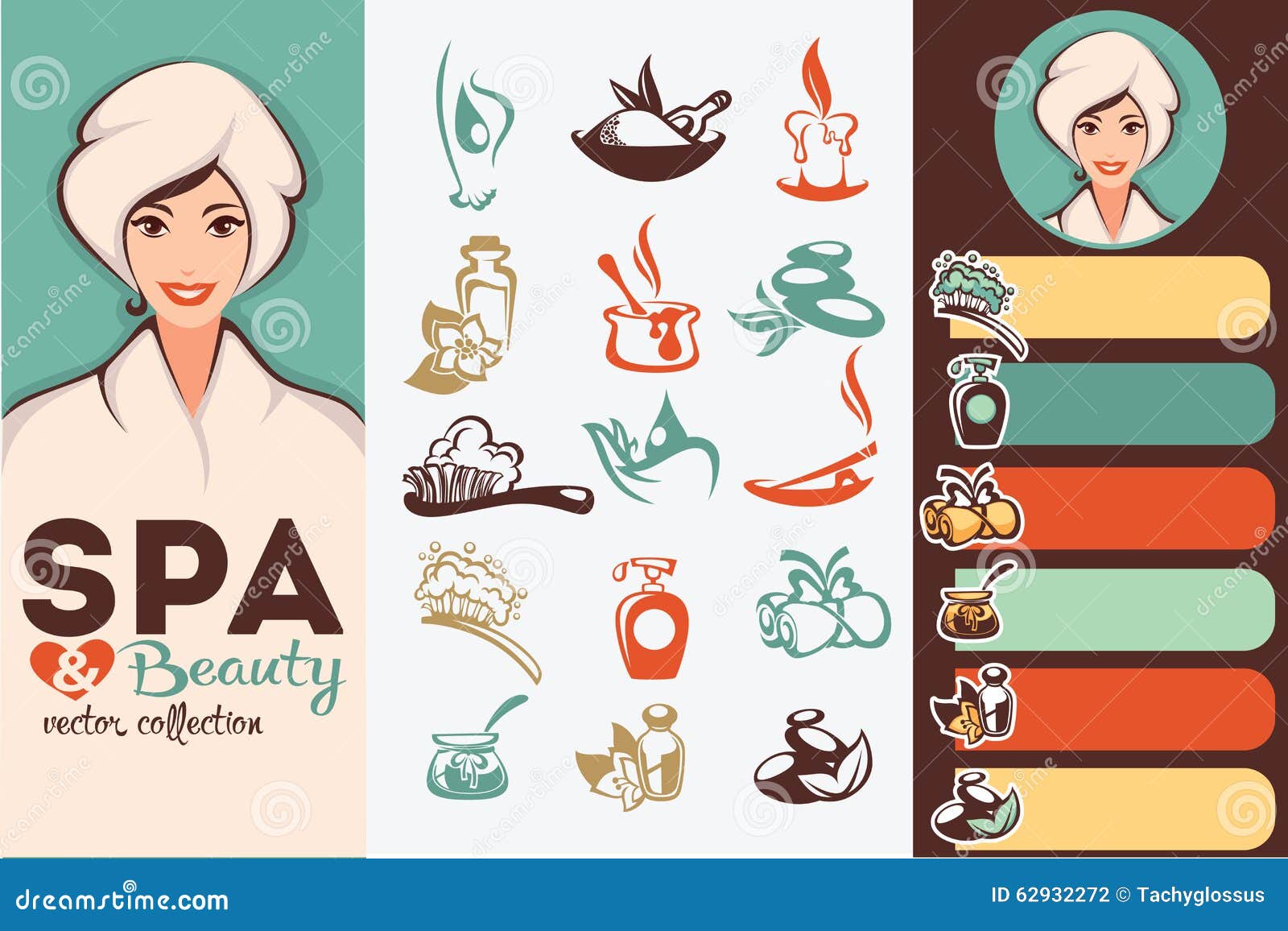 Ícones dos termas ilustração do vetor. Ilustração de aromaterapia ...