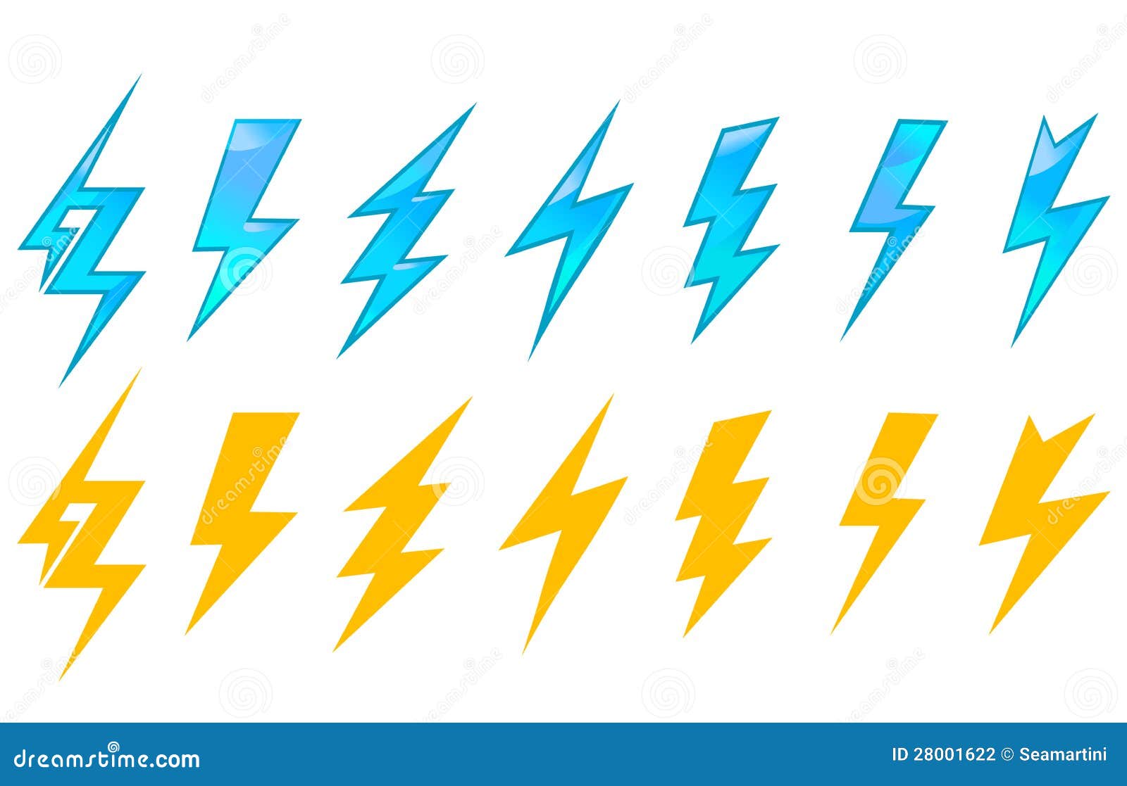 Ícones E Símbolos Do Relâmpago Ilustração do Vetor - Ilustração de ...