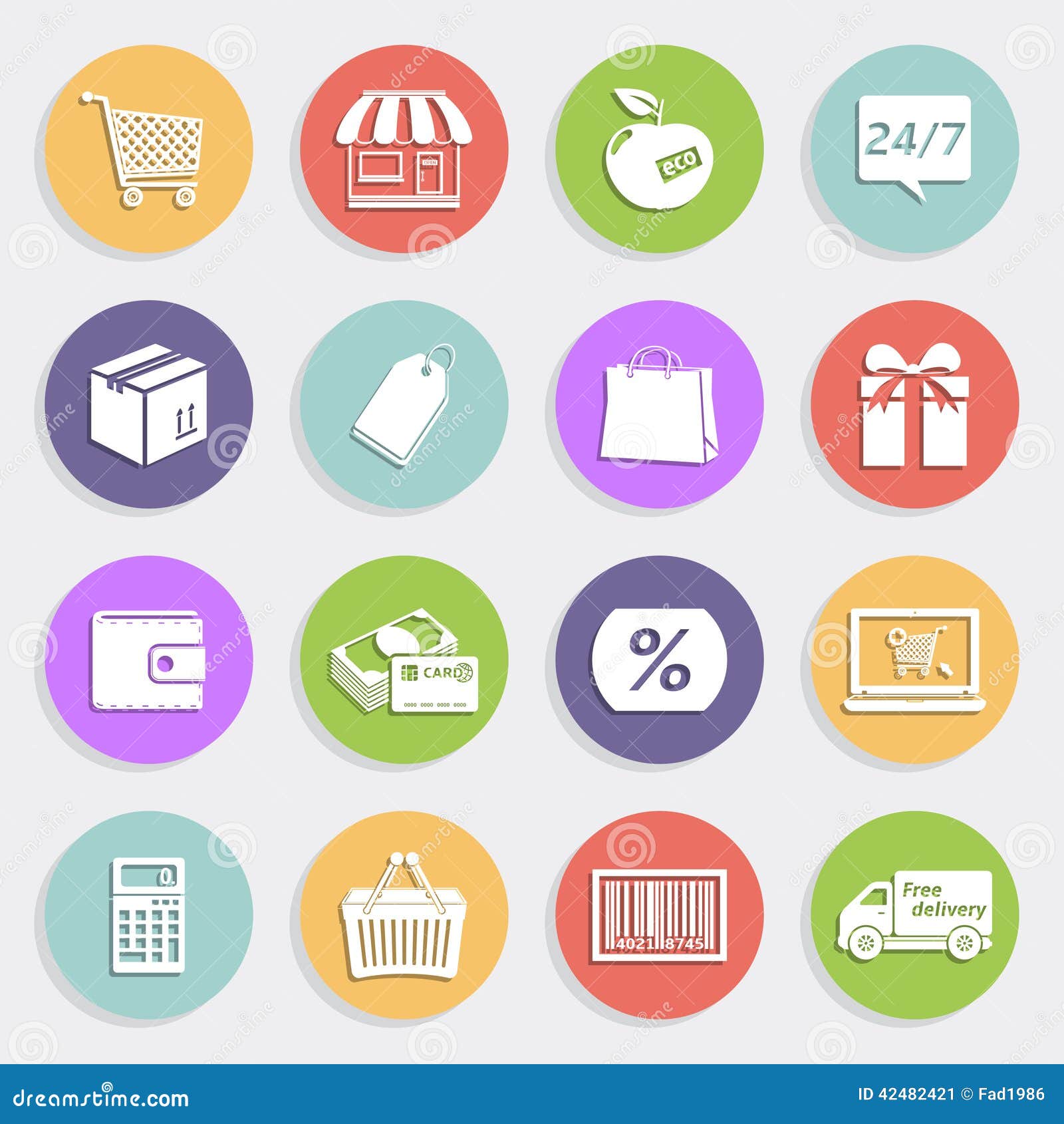 Ícones Lisos Ajustados - Vendas E Retalho Ilustração do Vetor ...