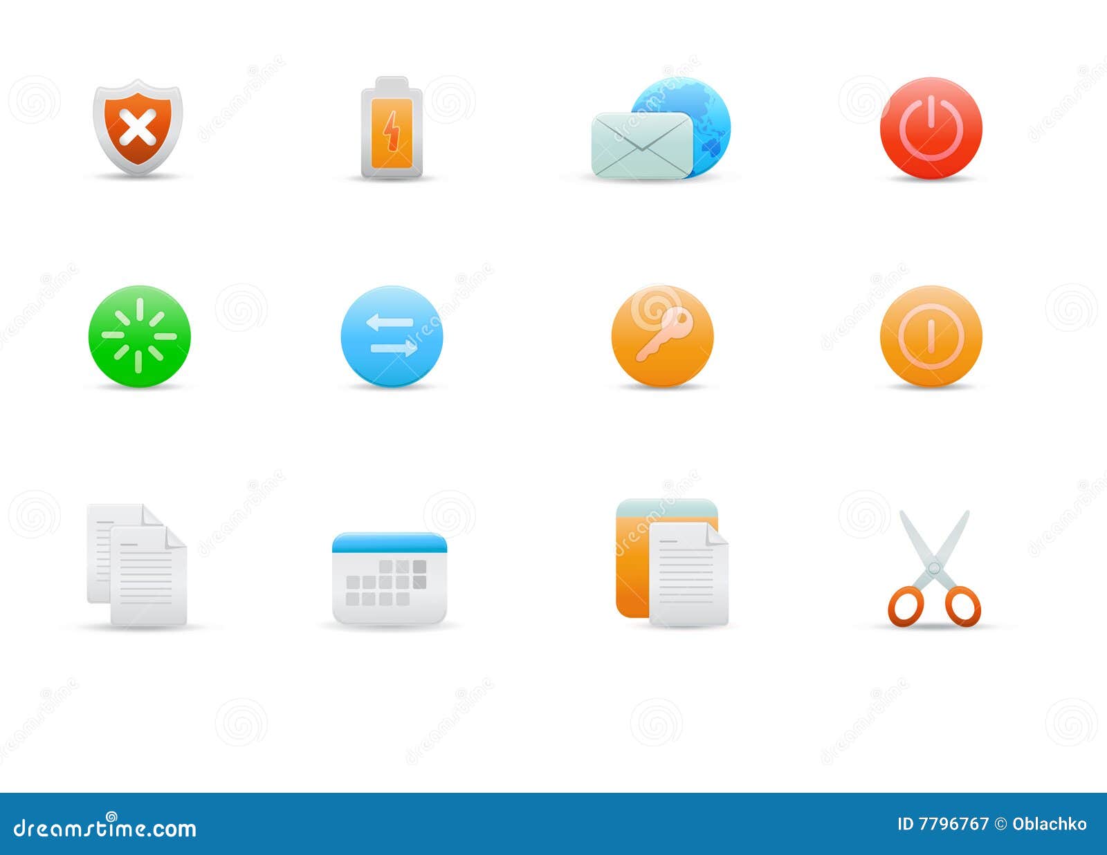 Ícones Para Funções Comuns Do Computador Ilustração do Vetor ...