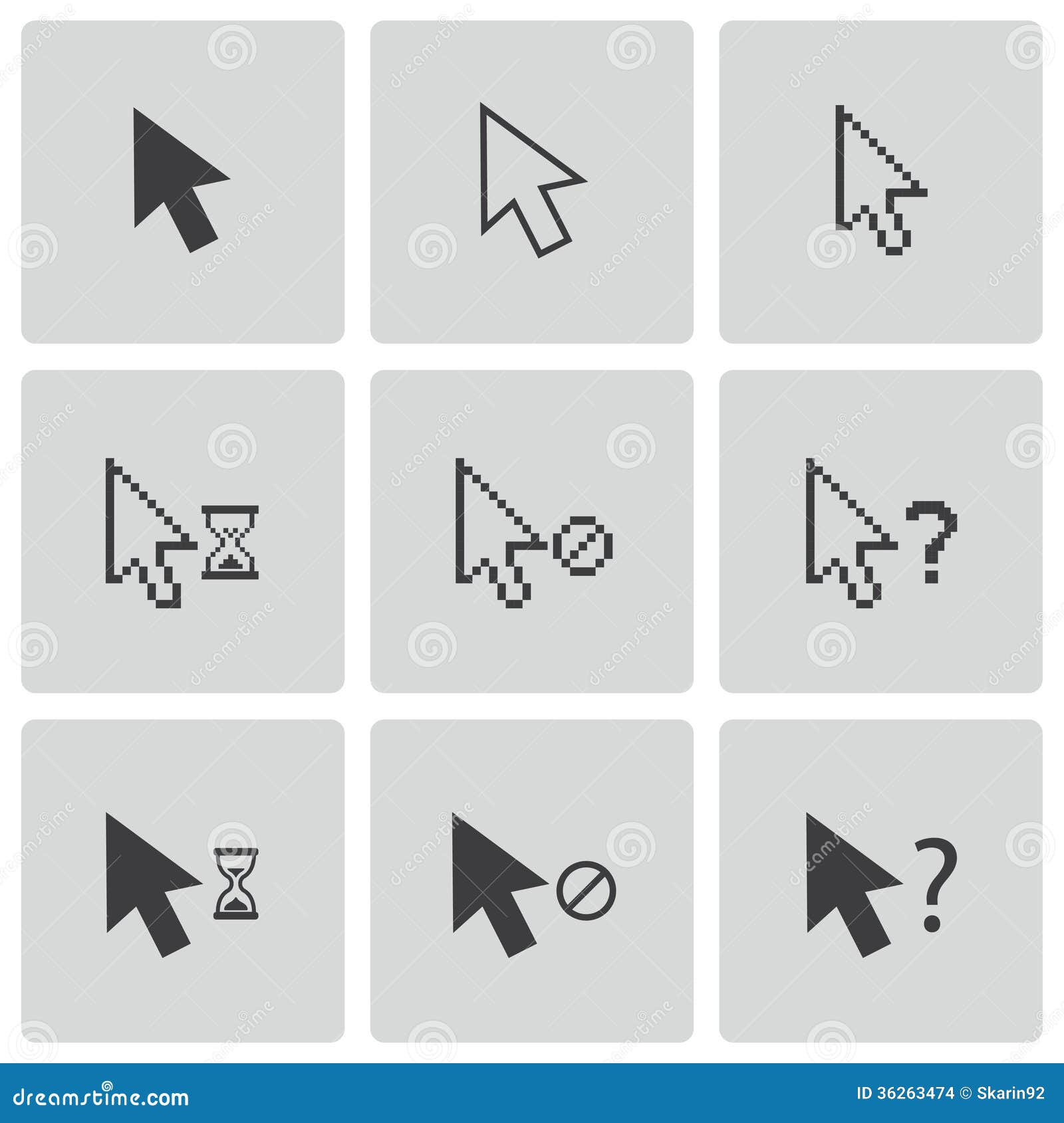 Ícones Pretos Do Cursor Do Rato Do Vetor Ajustados Ilustração do Vetor ...