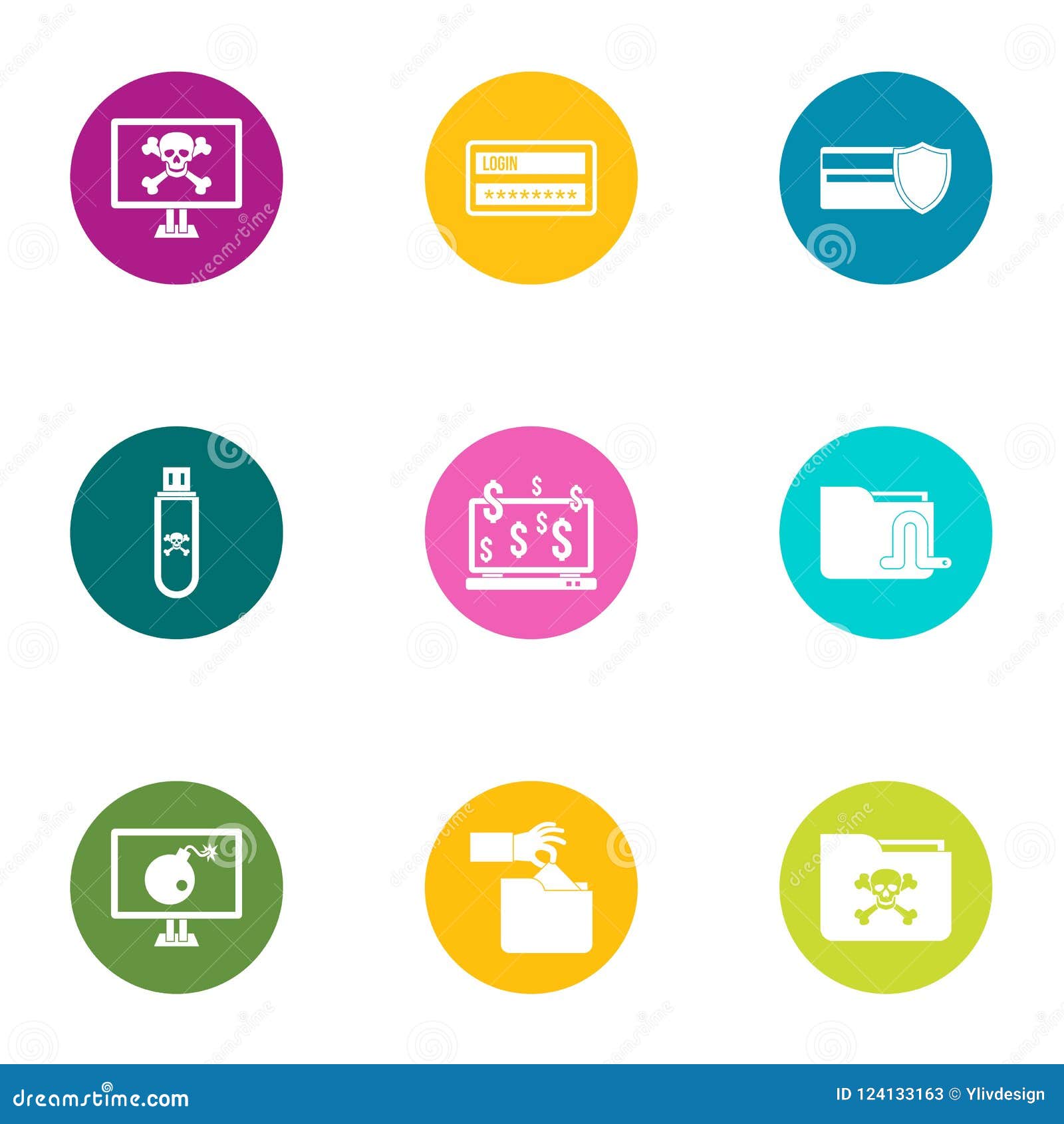 Ícones Reais Ajustados, Estilo Liso Ilustração do Vetor - Ilustração de ...