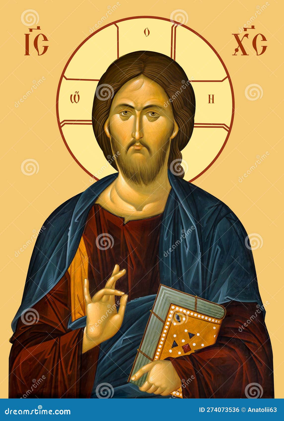 ícono Ortodoxo De Jesus Christ. Lord Alpoderghty Foto editorial ...
