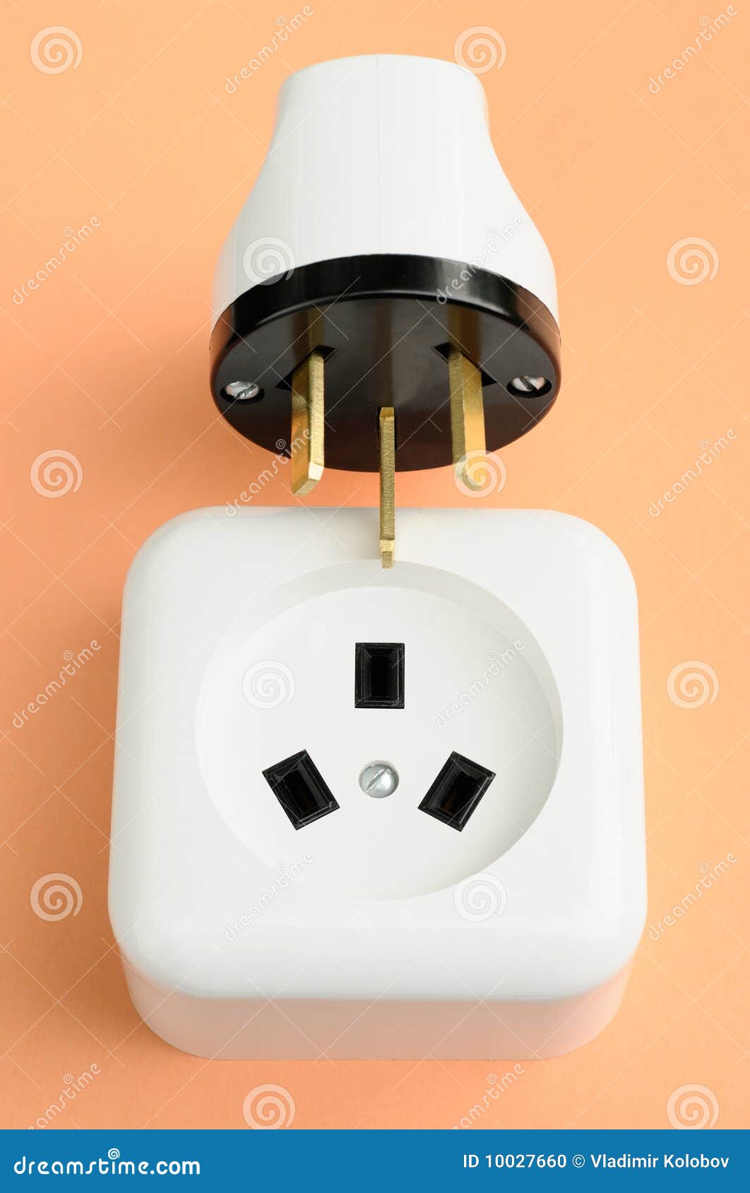 ï¿½ï¿½ï¿½Electrical Plug and Socket Combination. Stock Photo - Image of ...