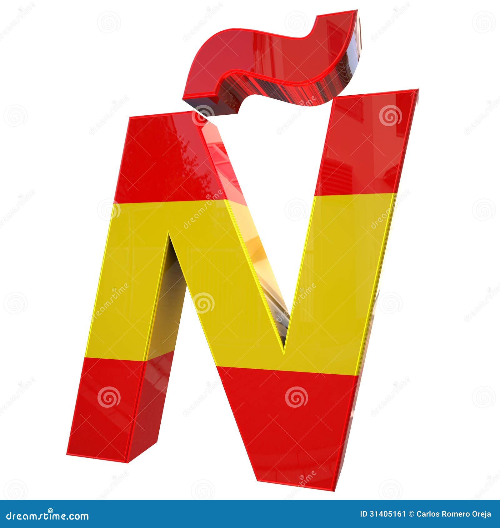 Ñ 3d de la letra stock de ilustración. Ilustración de fondo - 31405161