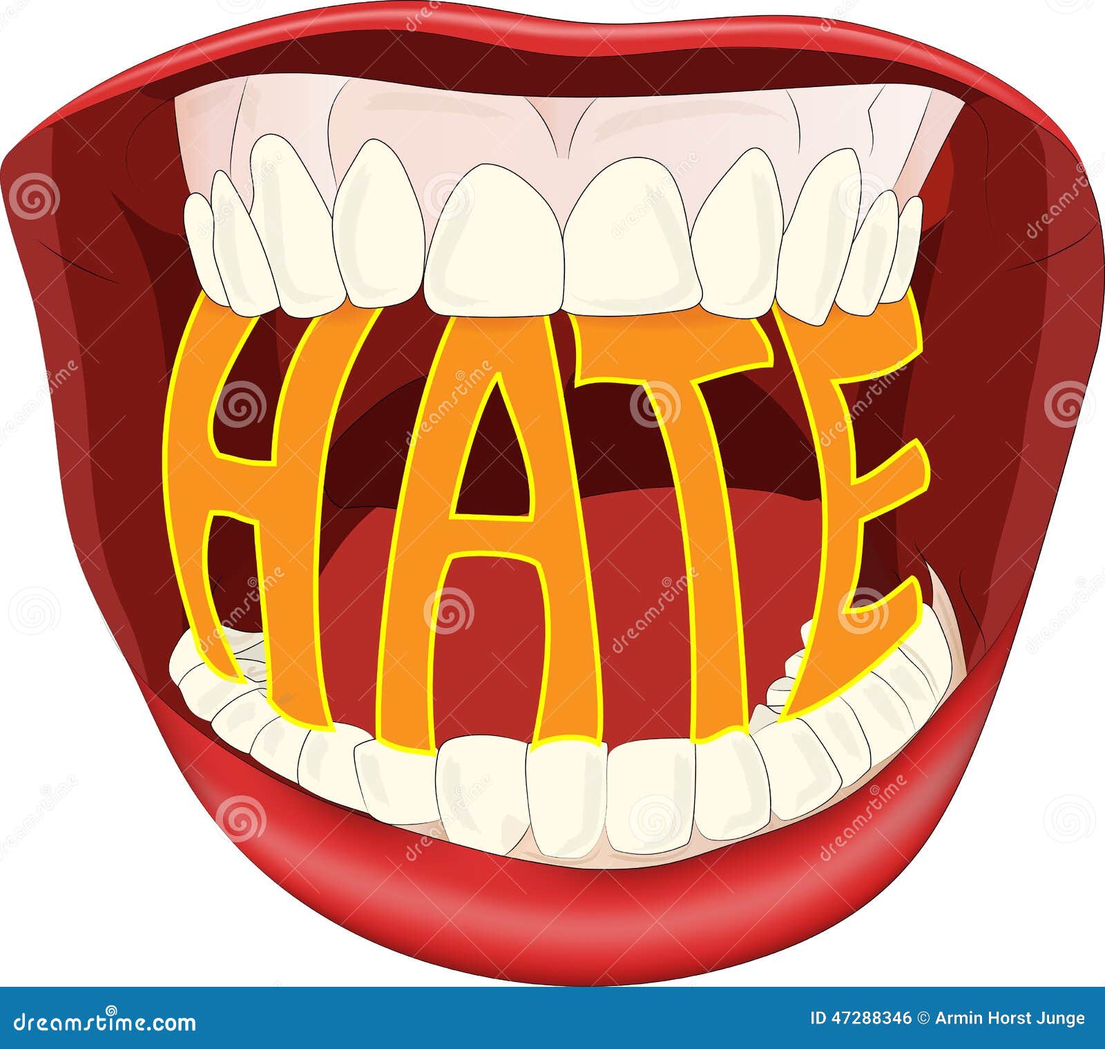 ódio ilustração stock. Ilustração de dente, ataque, dentes - 47288346