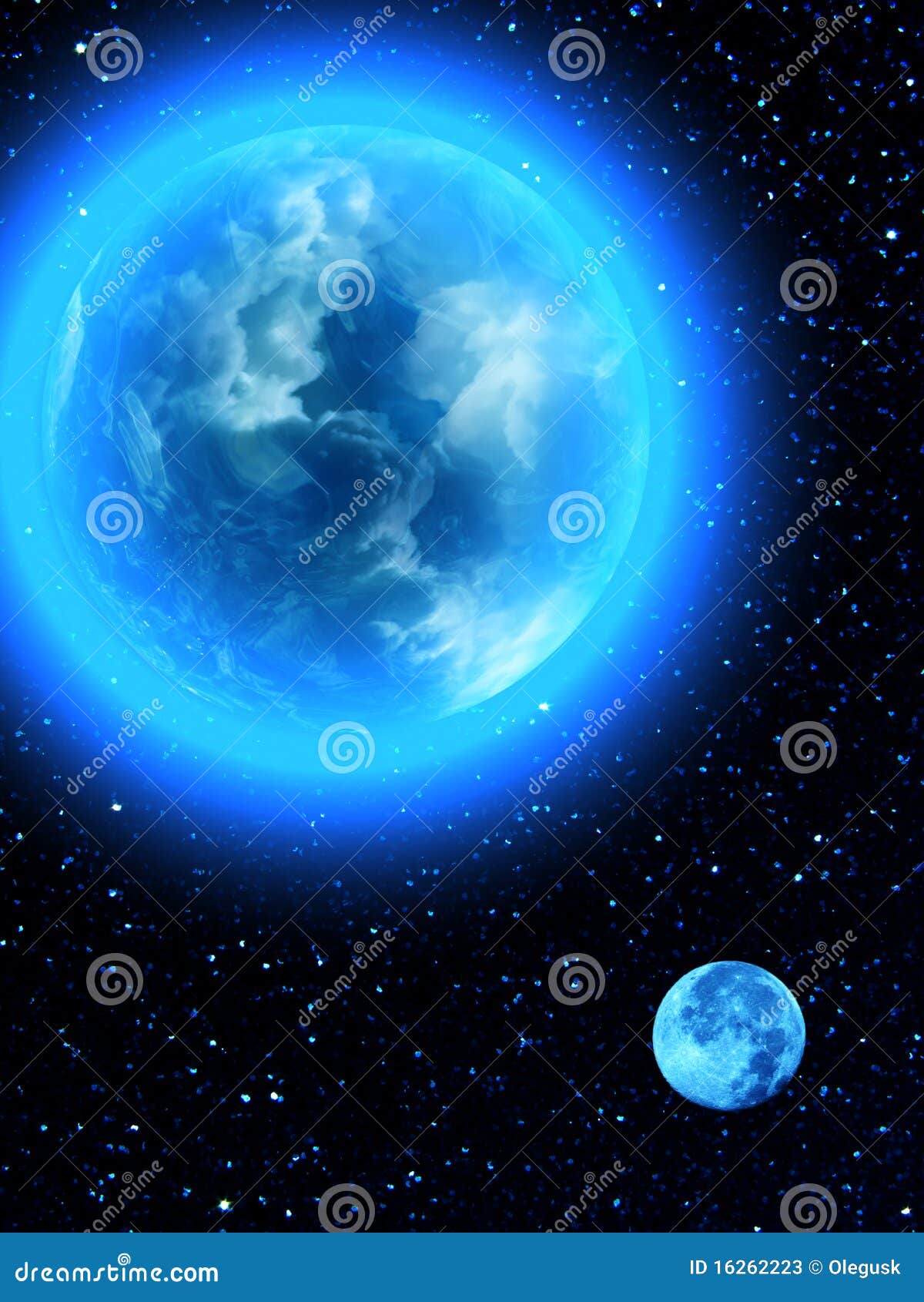 Órbita Do Satélite Da Lua Da Terra Do Céu Ilustração Stock - Ilustração ...