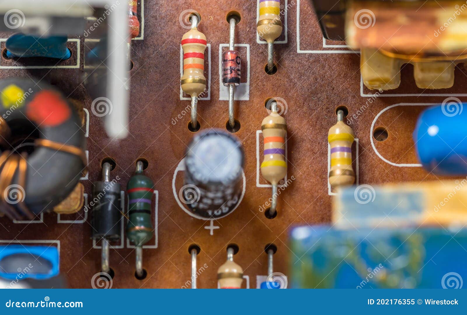 översiktsbild Av Elektroniska Komponenter Fotografering för Bildbyråer ...