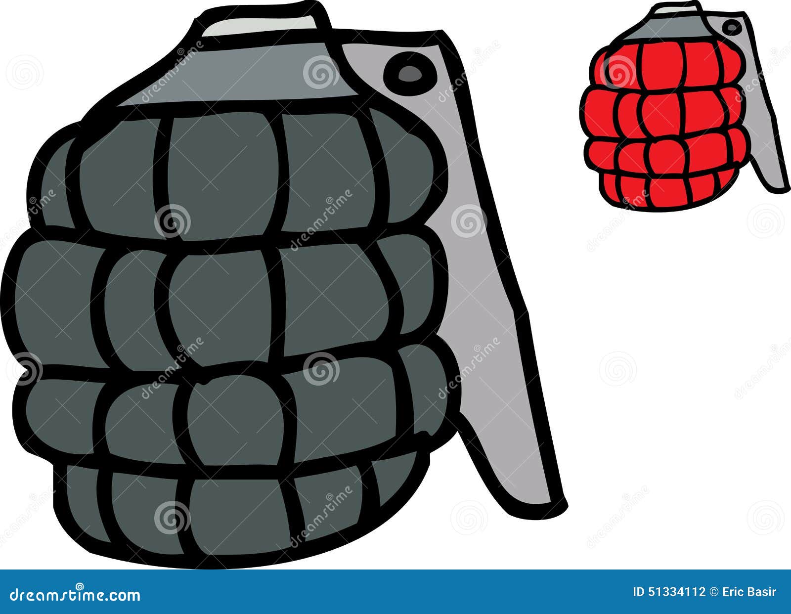 Única Granada Dos Desenhos Animados Ilustração Stock - Ilustração de ...