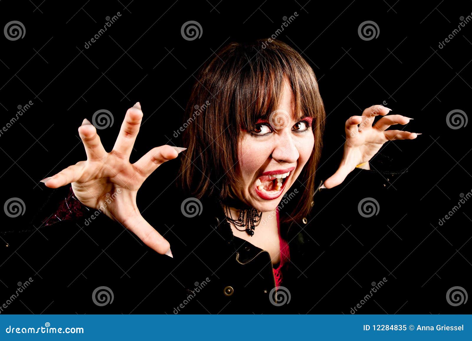 żeński wampir obraz stock. Obraz złożonej z głodny, palec - 12284835