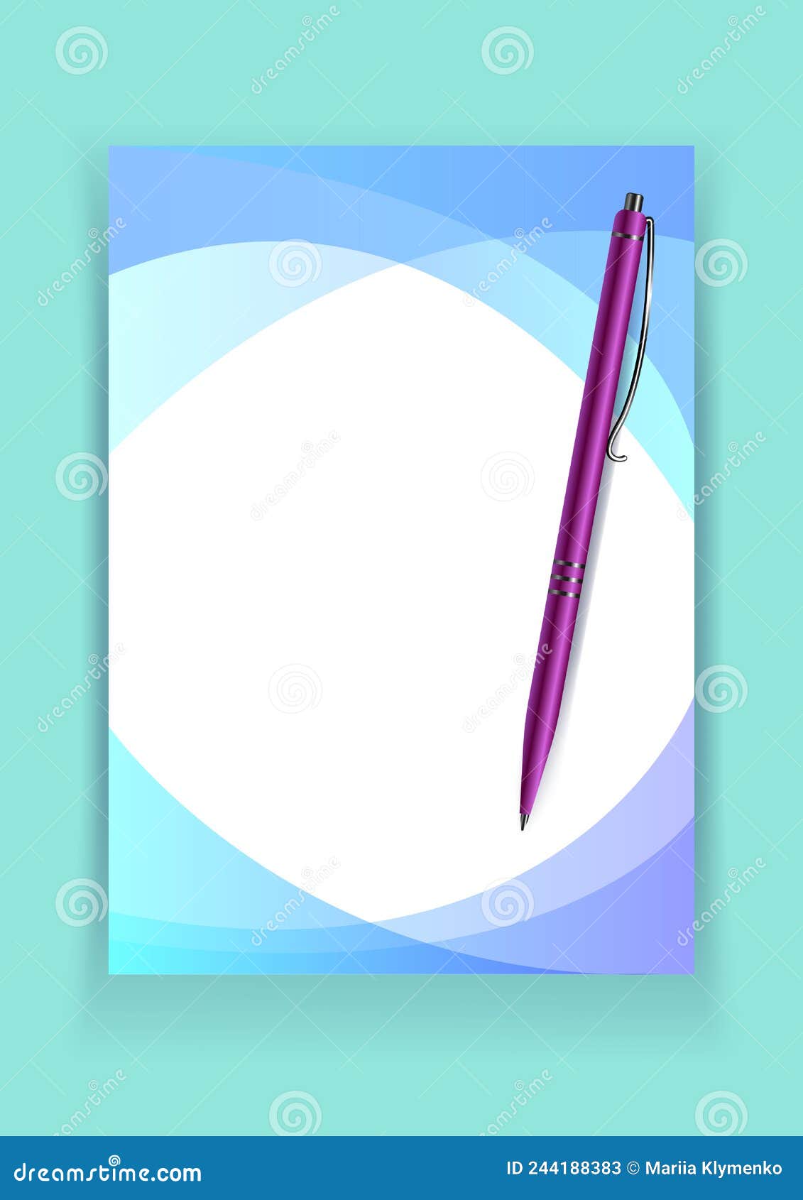 Paper Sheet Design. Pen Near the Document Stock Vector - Illustration ...